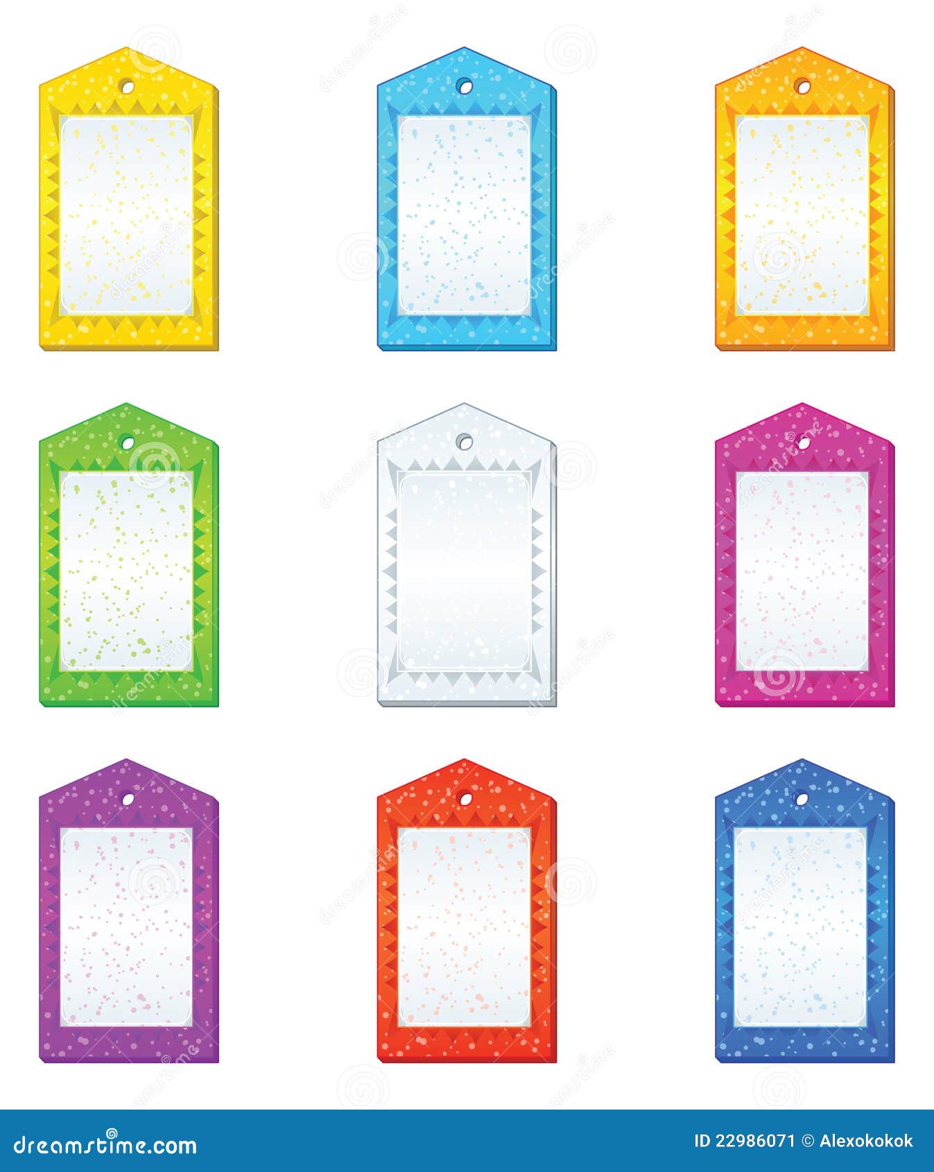 Color tags, set stock illustration. Illustration of figured - 22986071