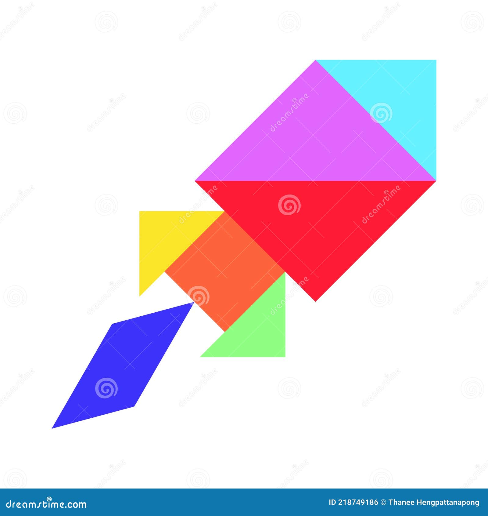 Tangram Ship Cartoon Vector | CartoonDealer.com #50641233