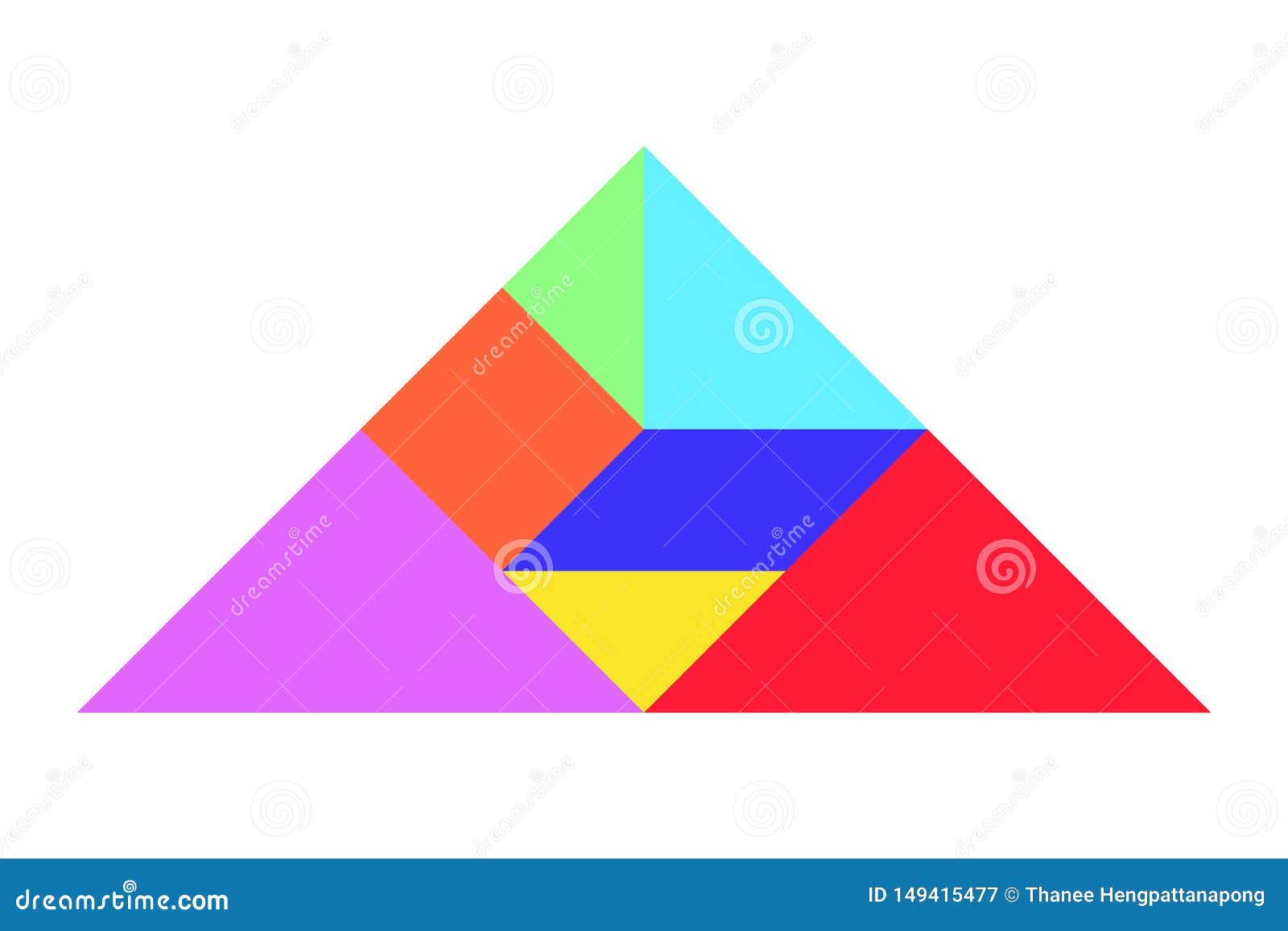 Color Tangram in Triangle Shape on White Background Vector Stock Vector ...