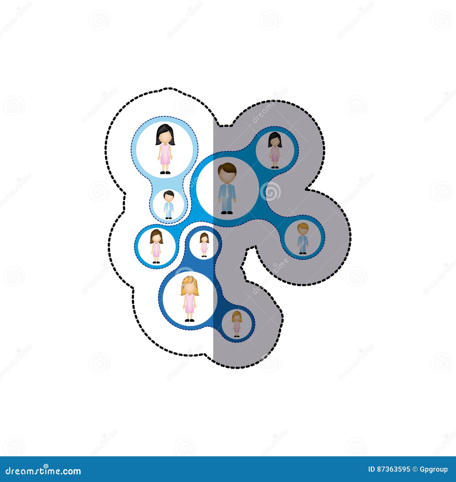 Color teamwork people icon stock illustration. Illustration of concept ...