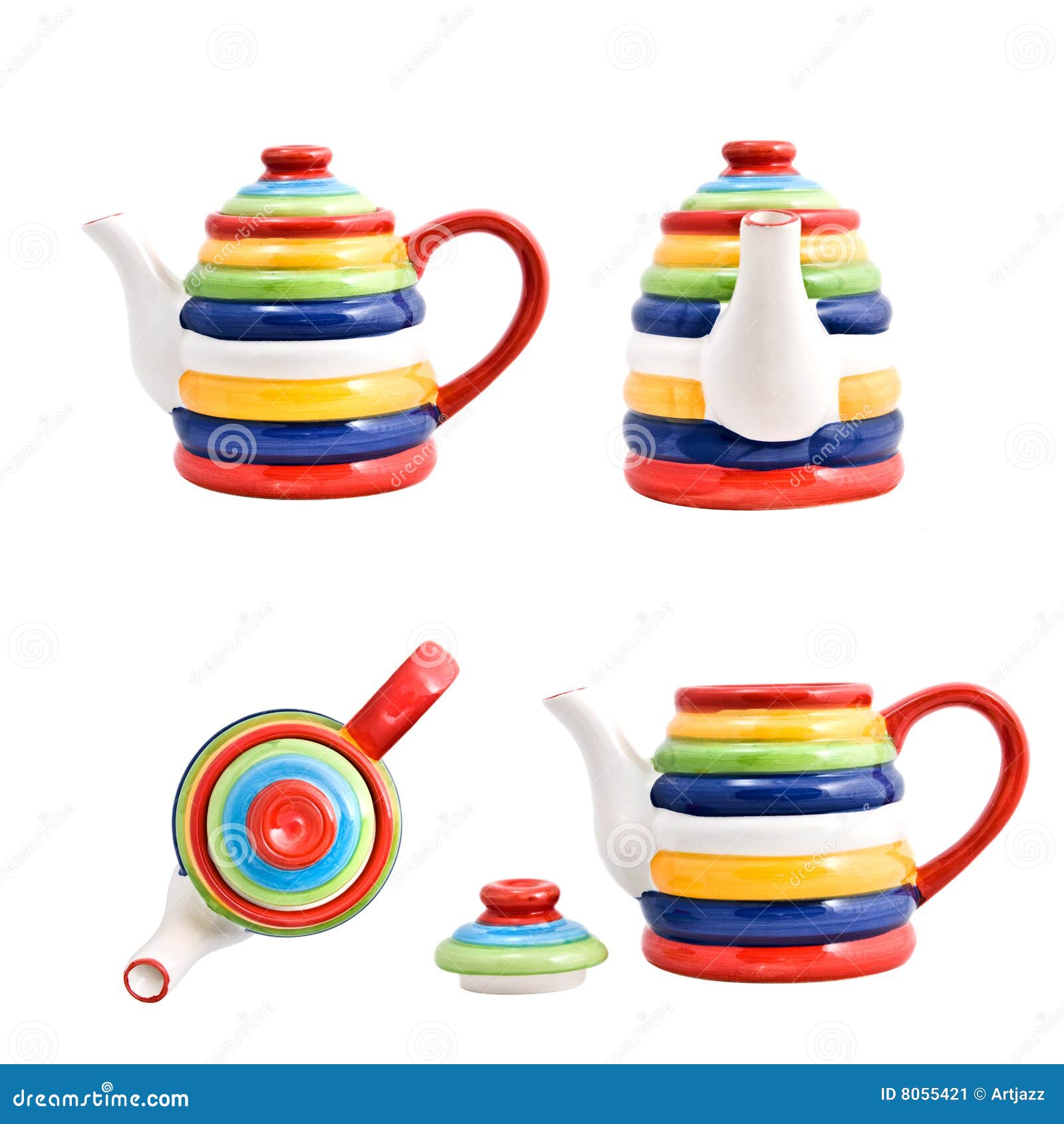 Color Teapot Isolated on White Stock Image - Image of service, liquid ...