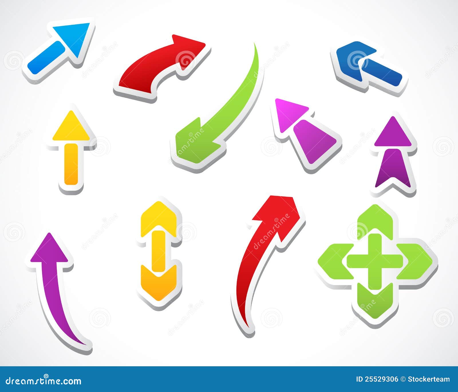 Color Template Arrows Stickers Collection Stock Illustration ...
