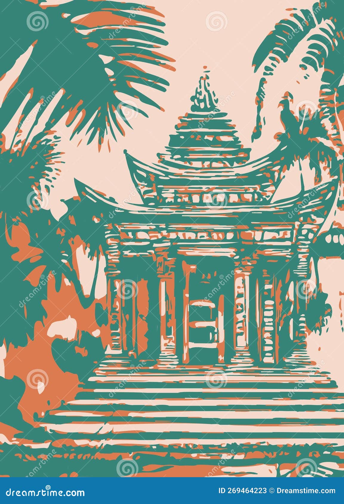 Color of temple background stock illustration. Illustration of culture ...