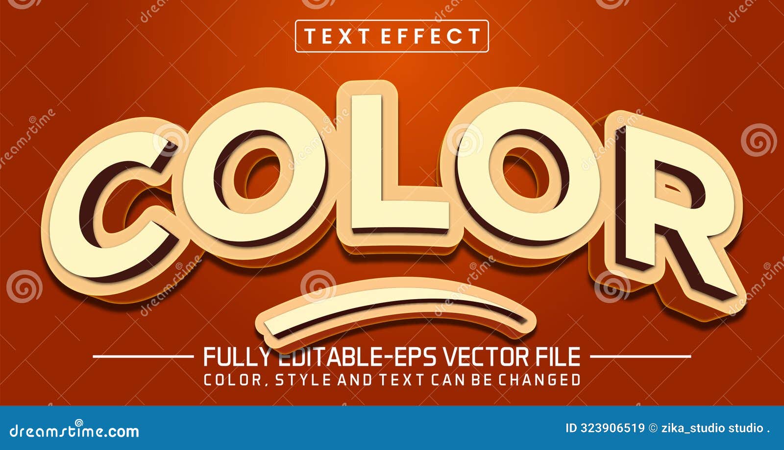 Color Text Editable Style Effect Stock Vector - Illustration of effect ...