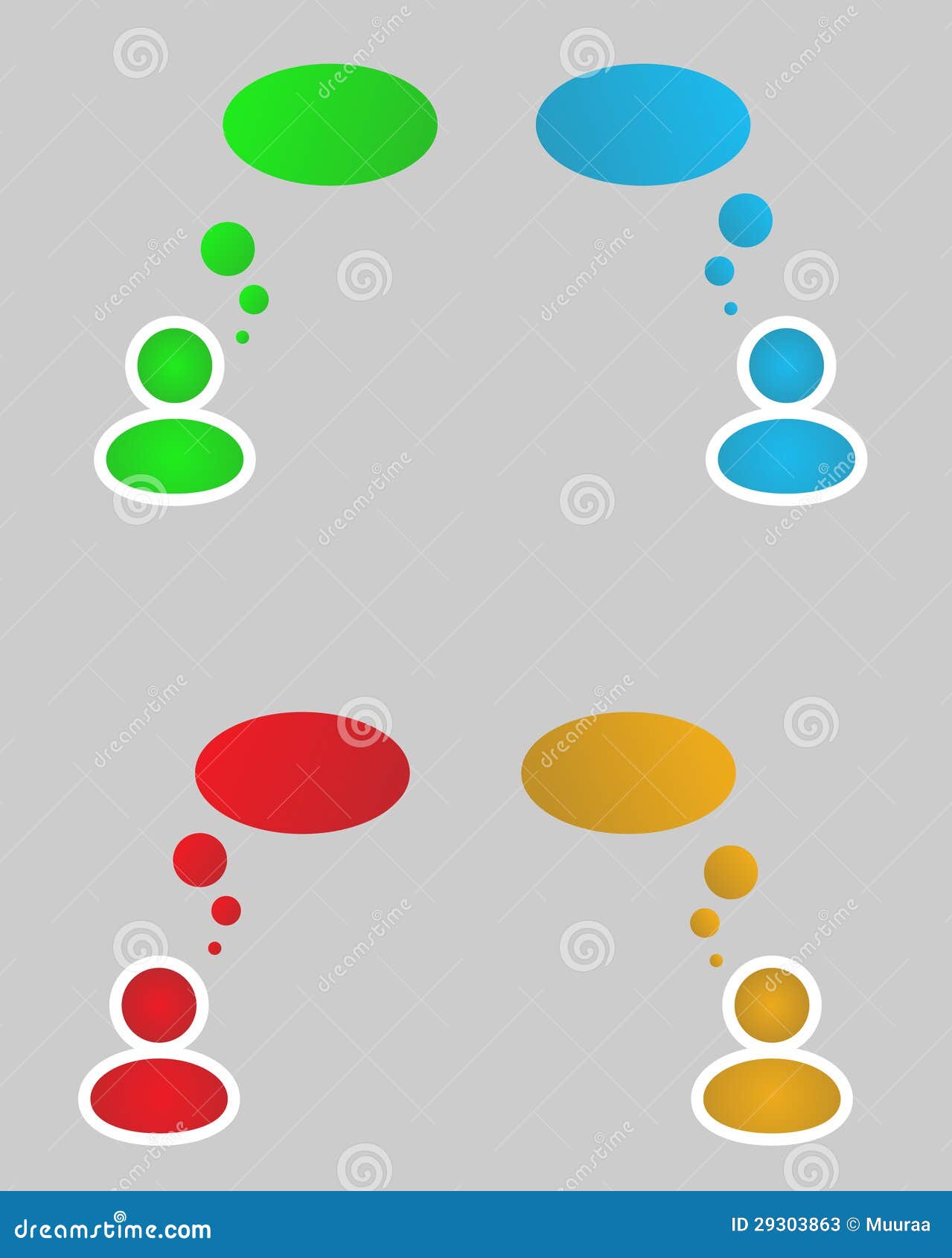 Color thinking siluets stock vector. Illustration of person - 29303863