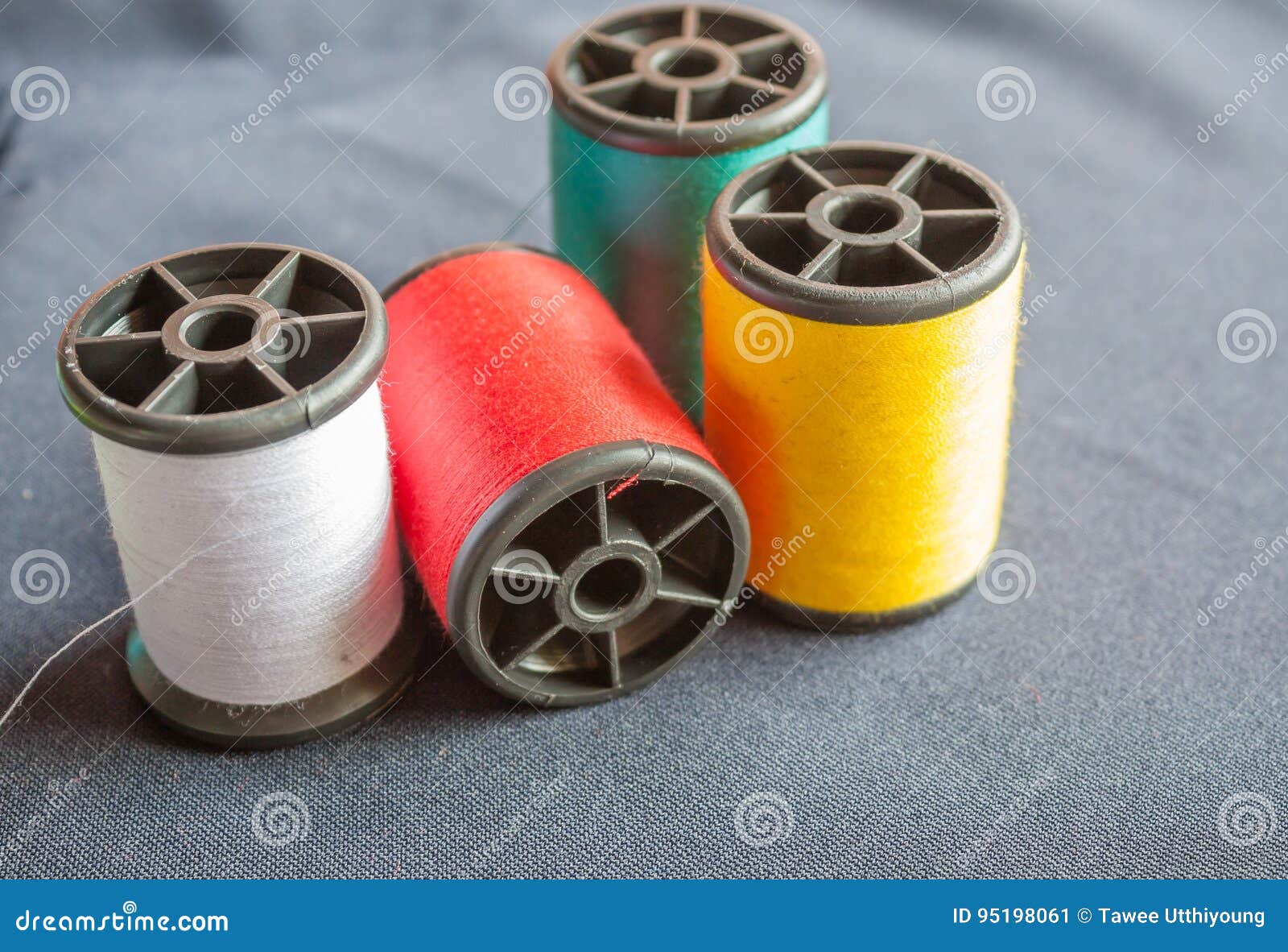 Color thread stock image. Image of wool, reel, yellow - 95198061