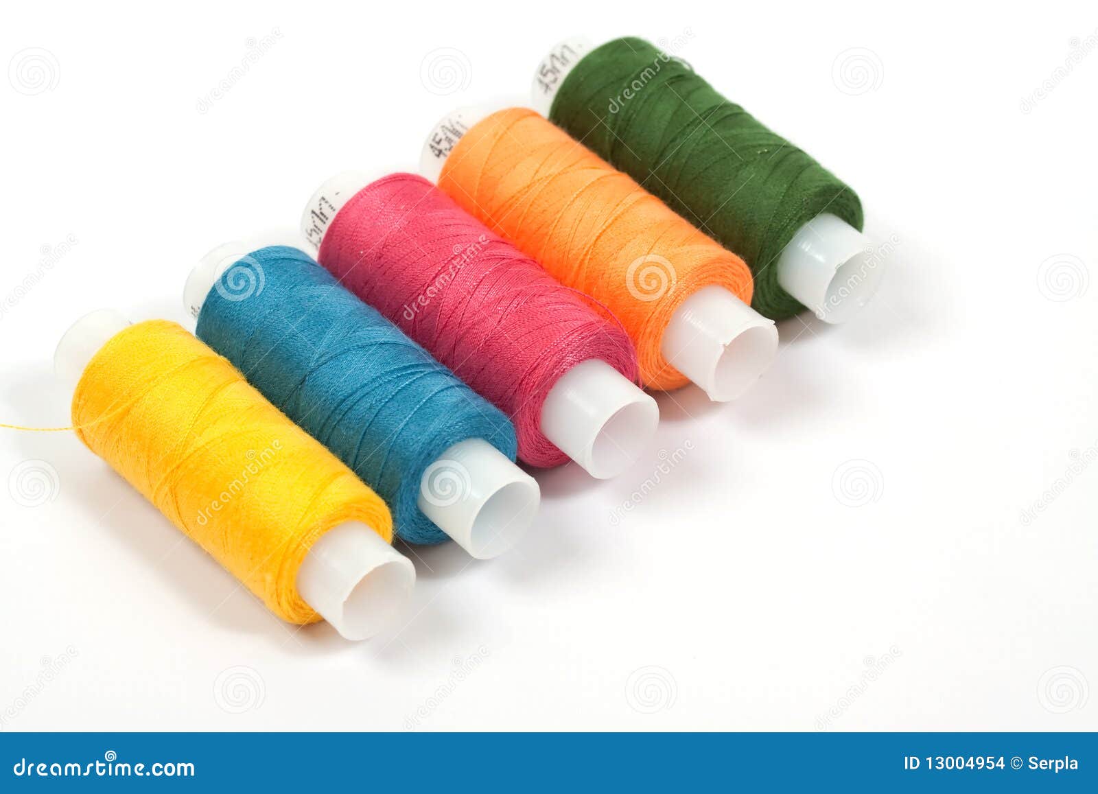 Color Thread Reels Over White Stock Photo - Image of hobbies, cloth ...