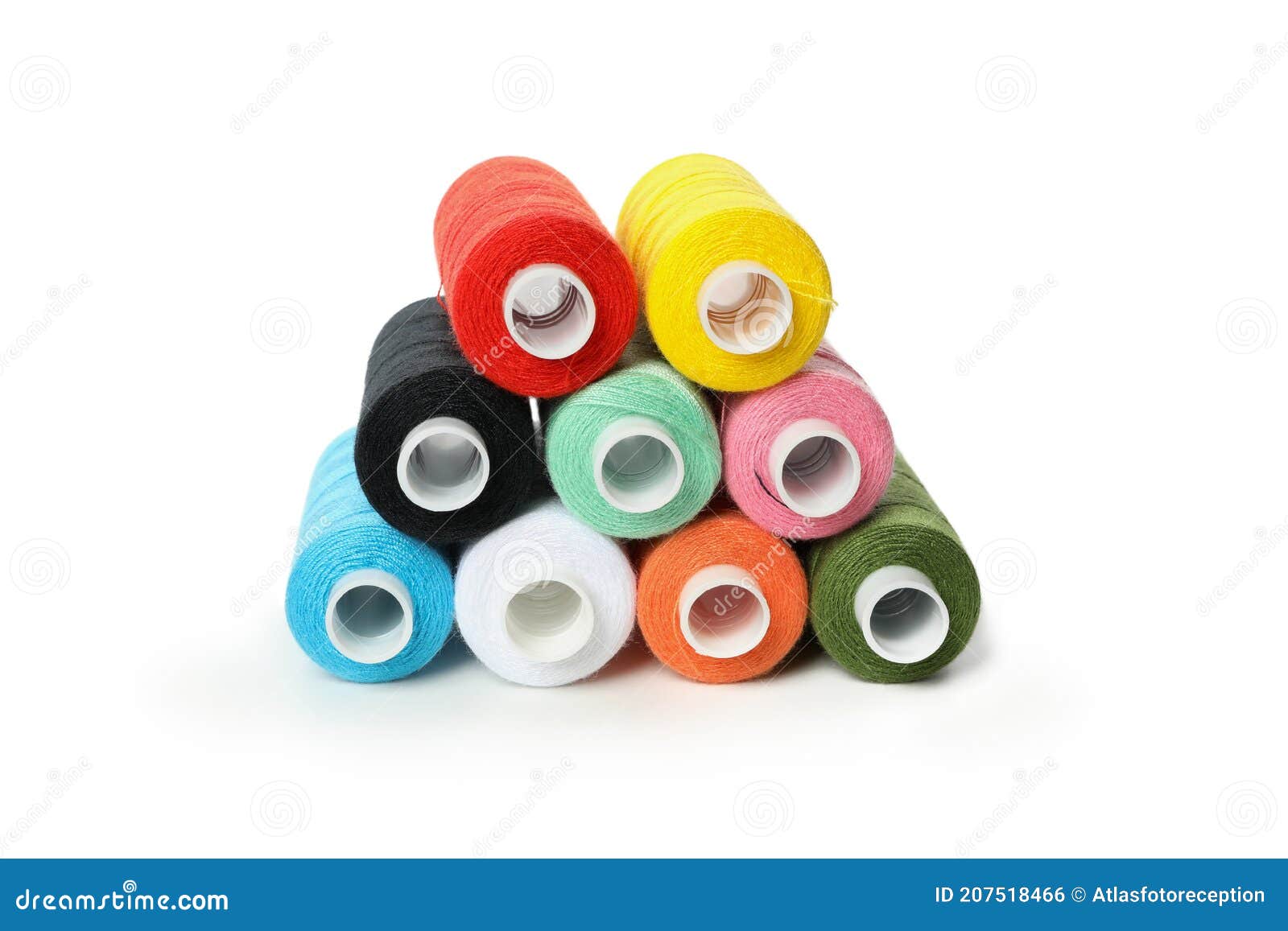 Color Thread Spools Isolated on White Background Stock Photo - Image of ...