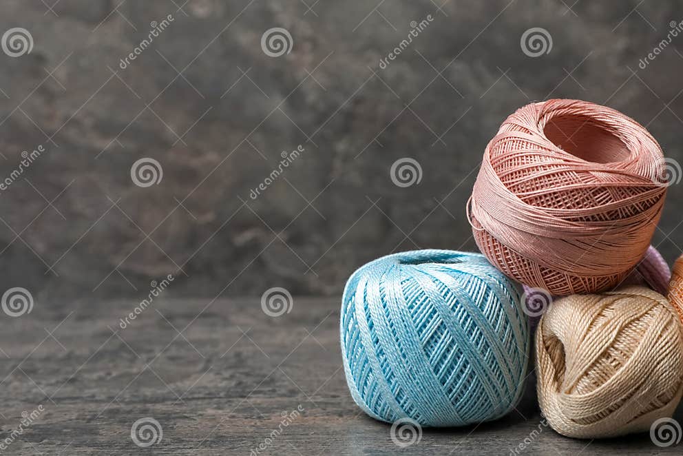 Color Threads on Background Stock Image - Image of knitting ...