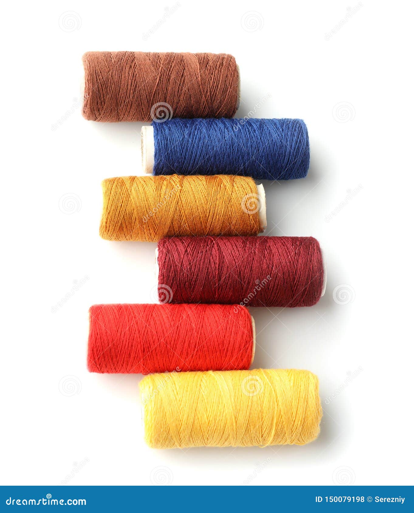 Color Threads on White Background Stock Photo - Image of seamstress ...