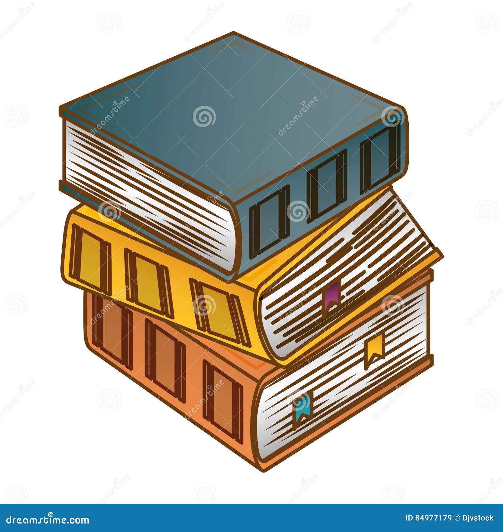 Color Three Thick Books Icon Stock Illustration - Illustration of large ...
