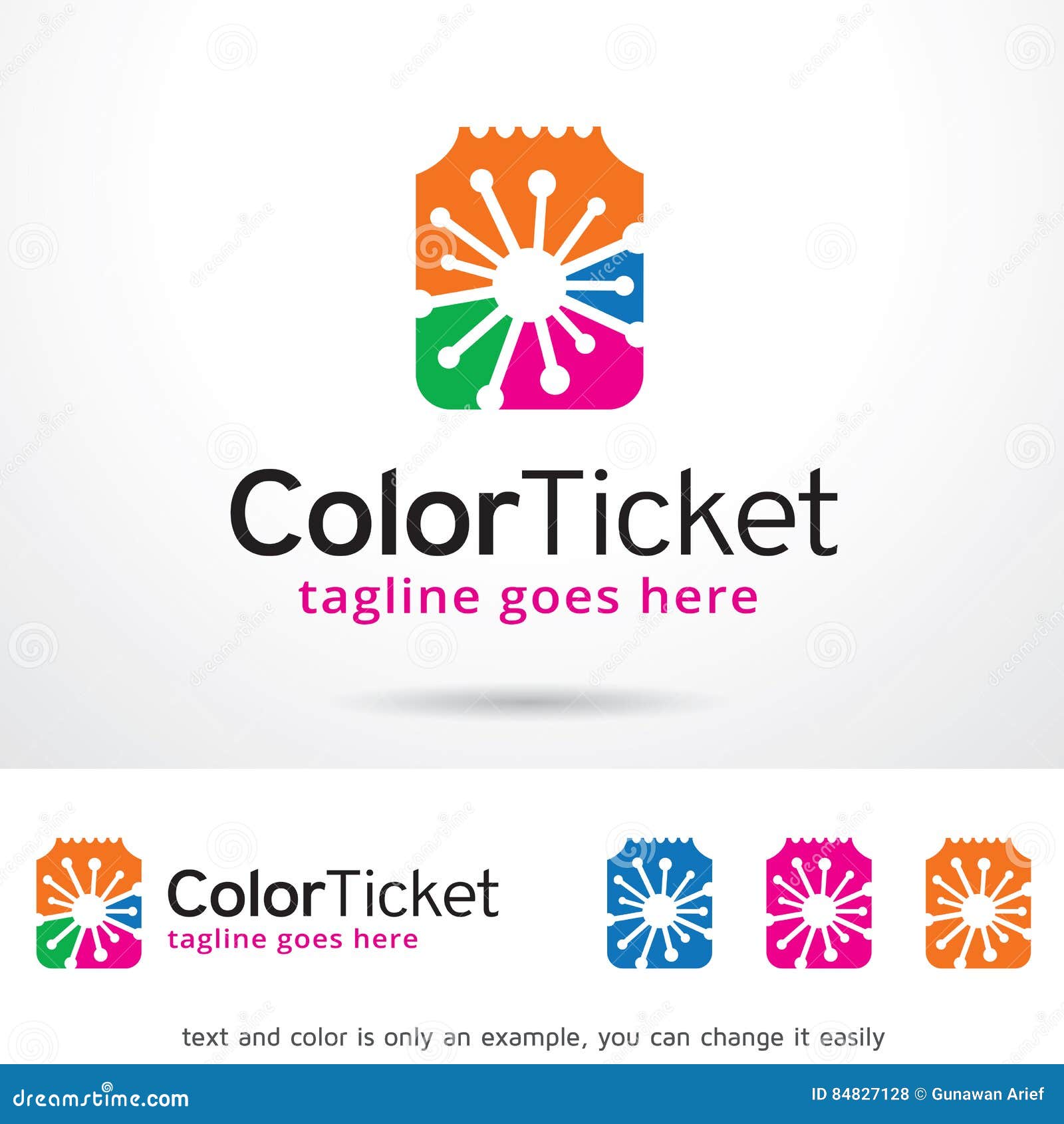 Color Ticket Logo Template Design Vector Stock Vector - Illustration of ...