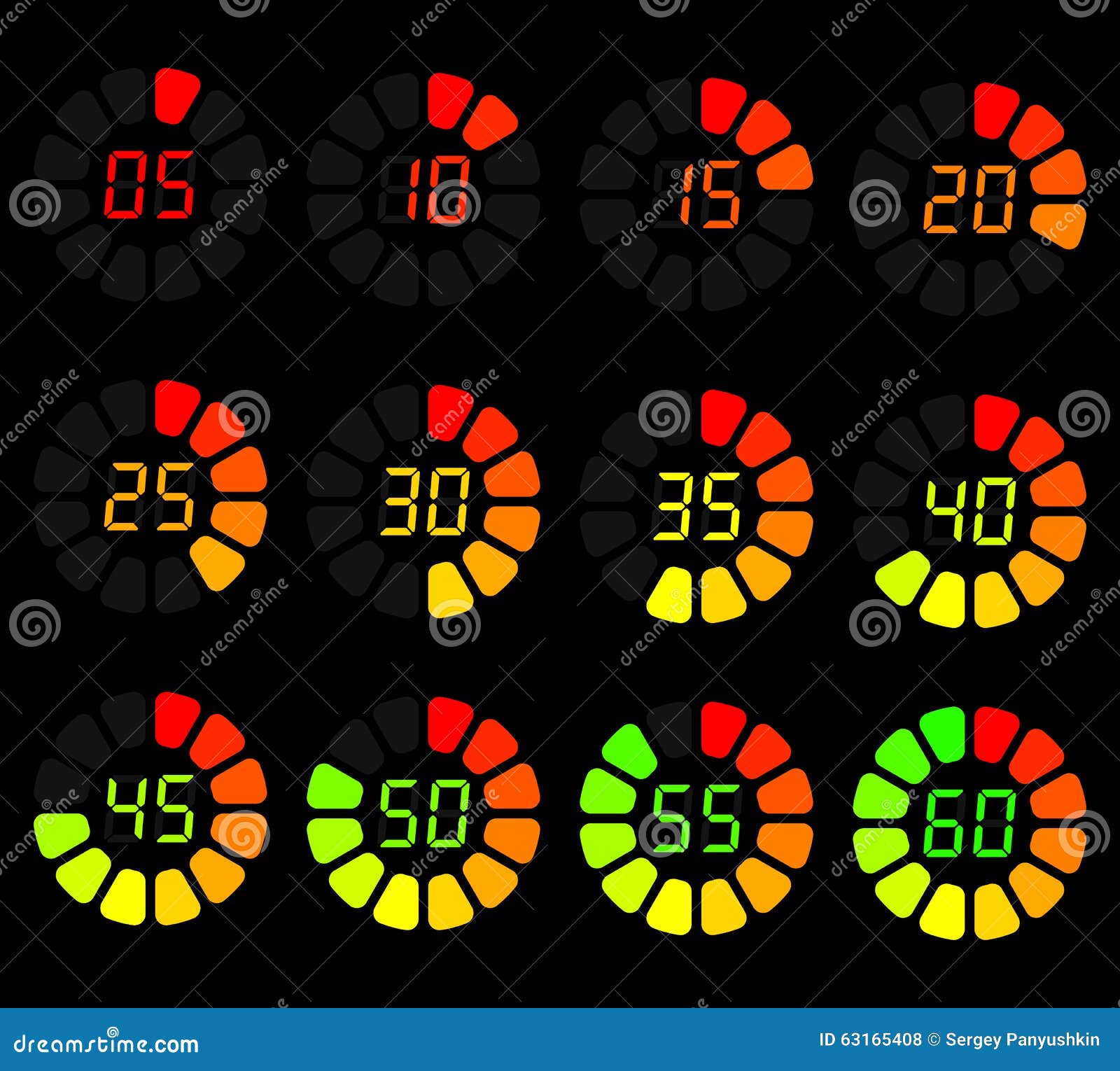 Color timer stock vector. Illustration of minutes, isolated - 63165408