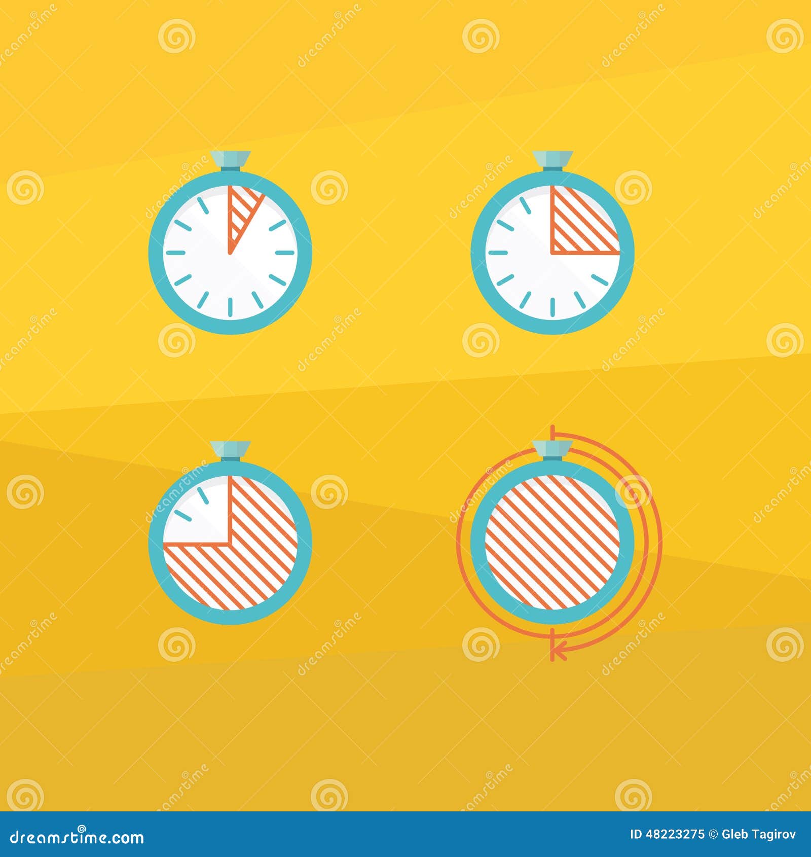 Color timer icons stock vector. Illustration of running - 48223275