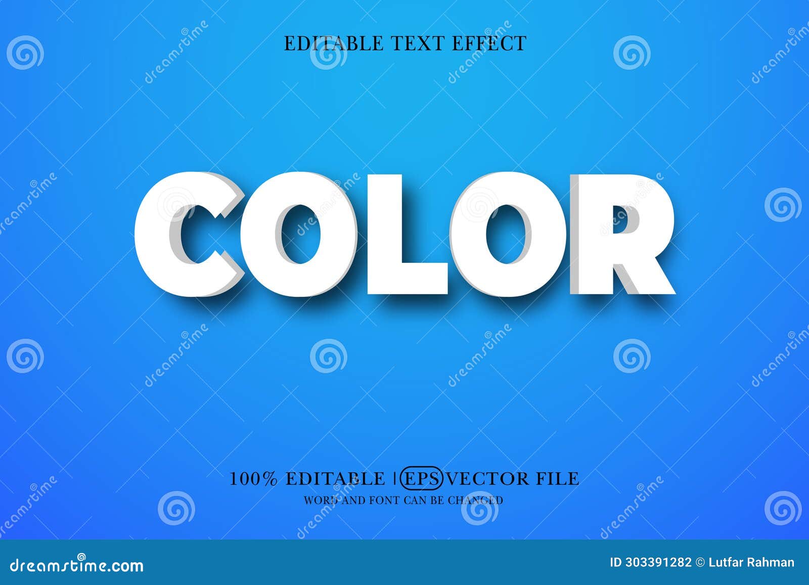 Color Title Background Editable Text Effect, 3d Text Template Stock ...