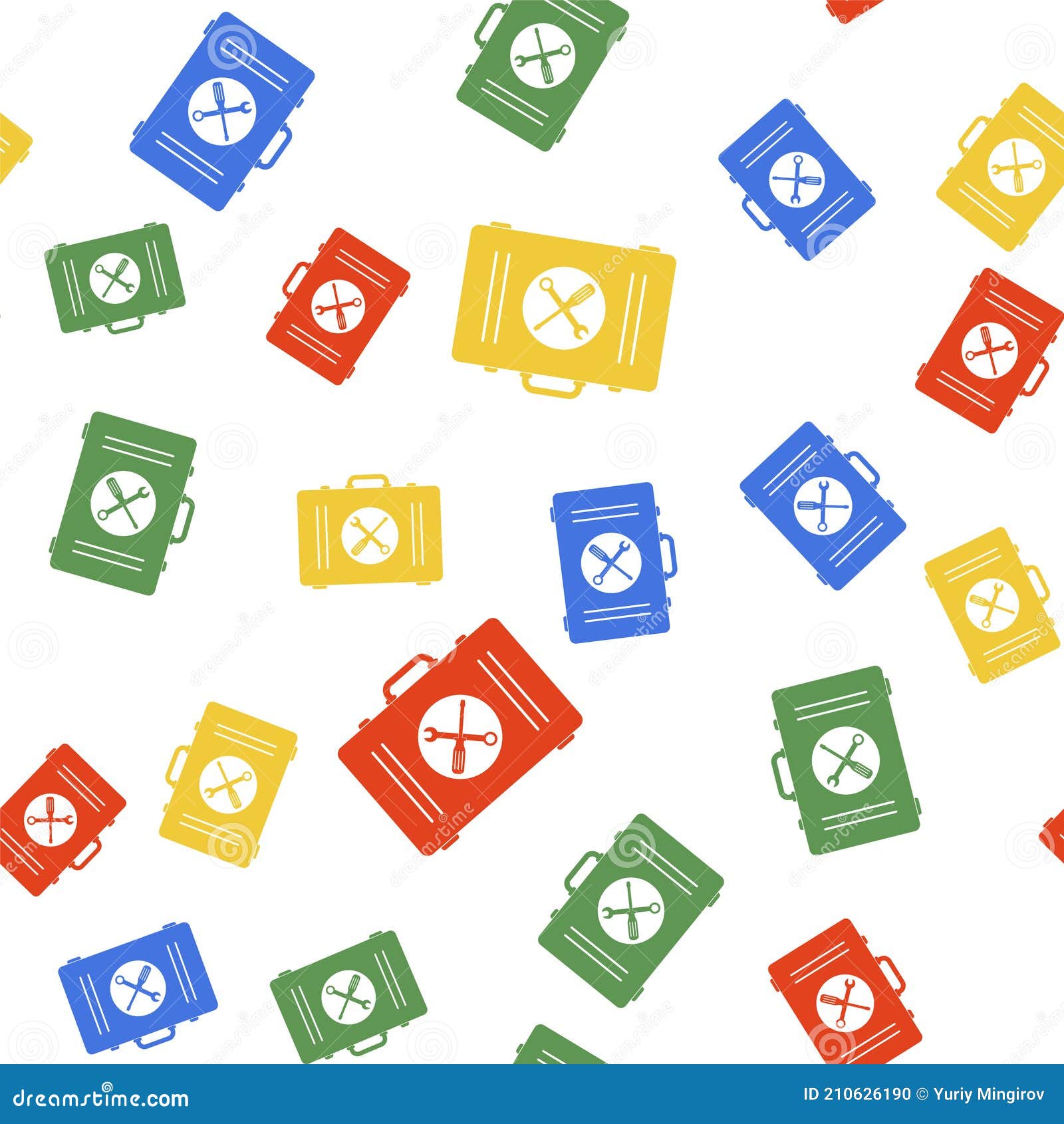 Color Toolbox Icon Isolated Seamless Pattern on White Background. Tool ...
