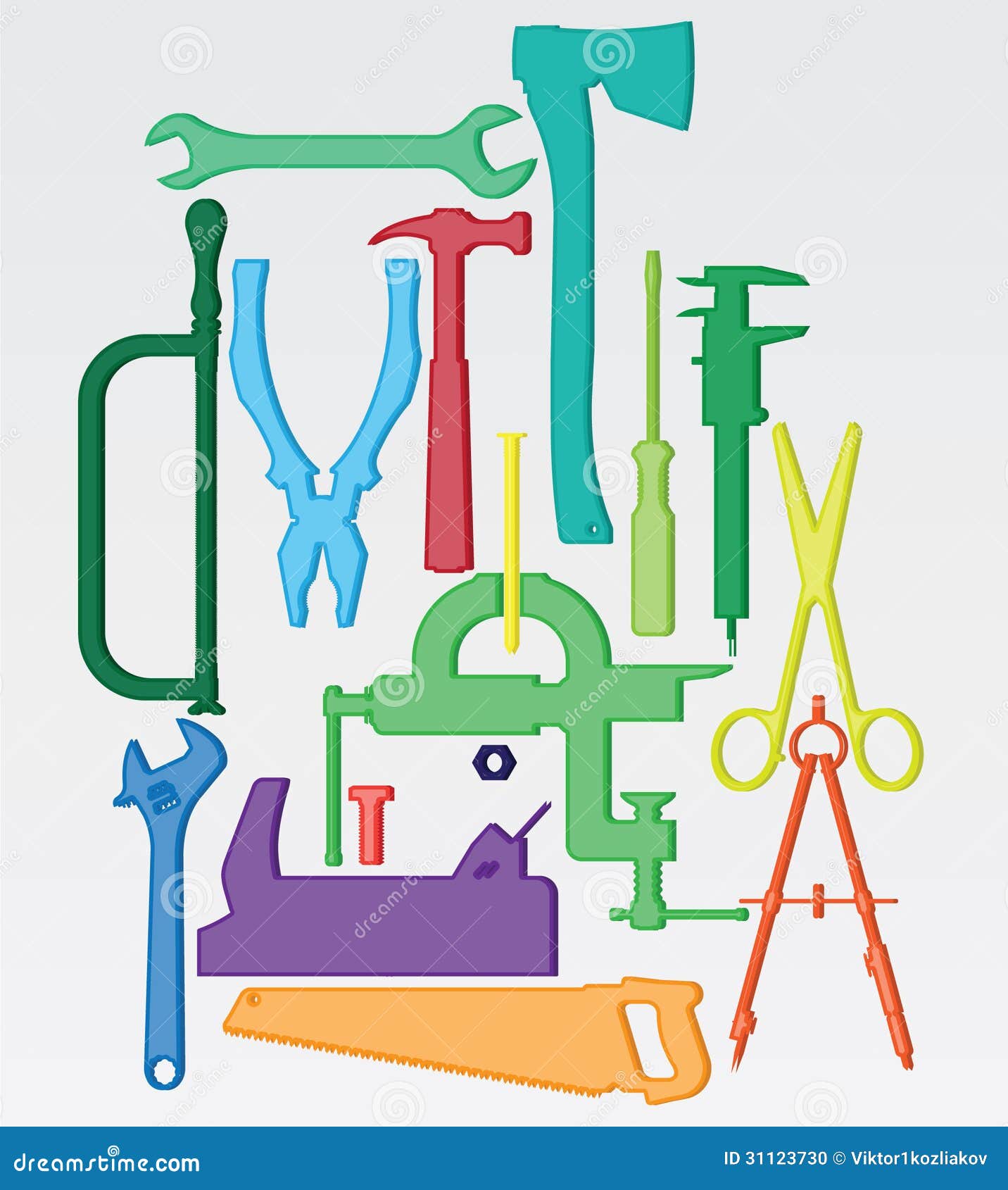 Color tools stock vector. Illustration of collection - 31123730