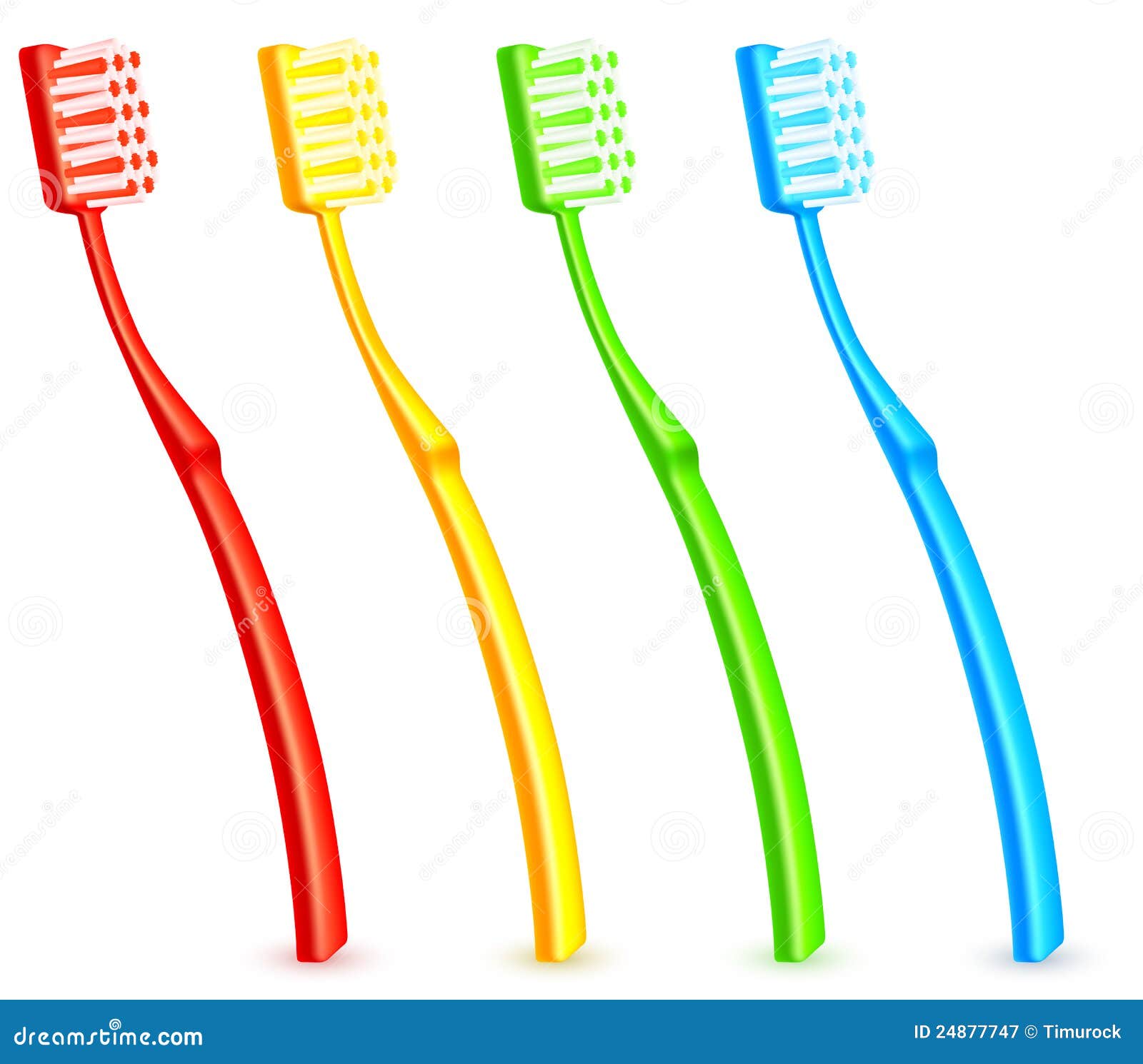 Color toothbrushes. stock vector. Illustration of cleaning - 24877747