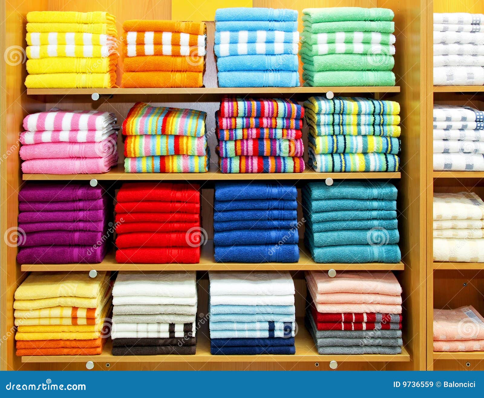 Color towels stock image. Image of bathroom, bath, cotton - 9736559