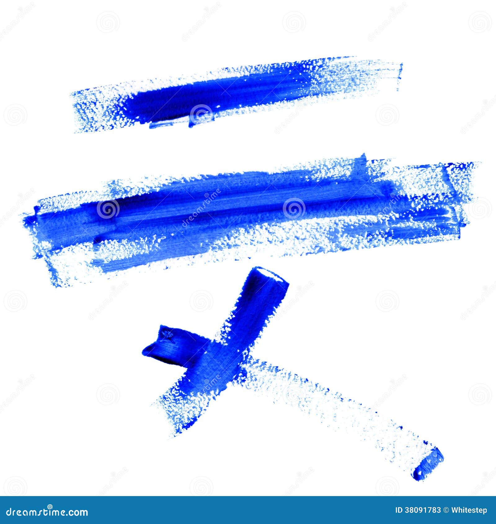 Color Traces Line of Blue Paint Isolated on White Stock Illustration ...