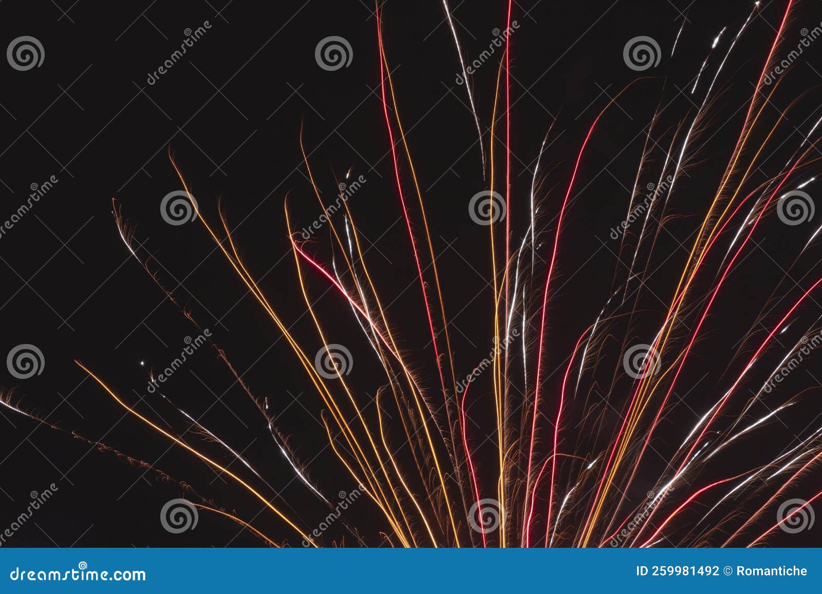 Color Tracks from Holiday Fireworks in Night Sky Stock Photo - Image of ...