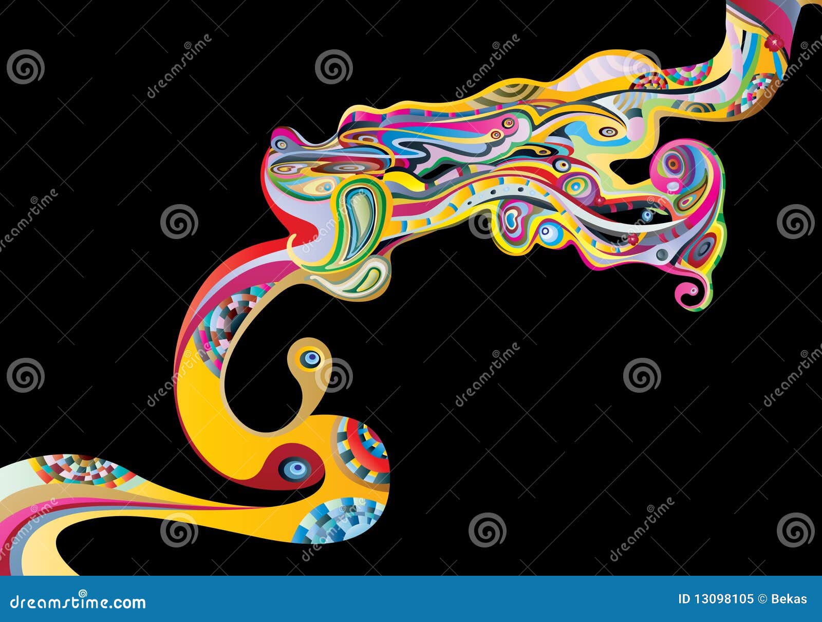 Color Transformation on Black Stock Vector - Illustration of line ...