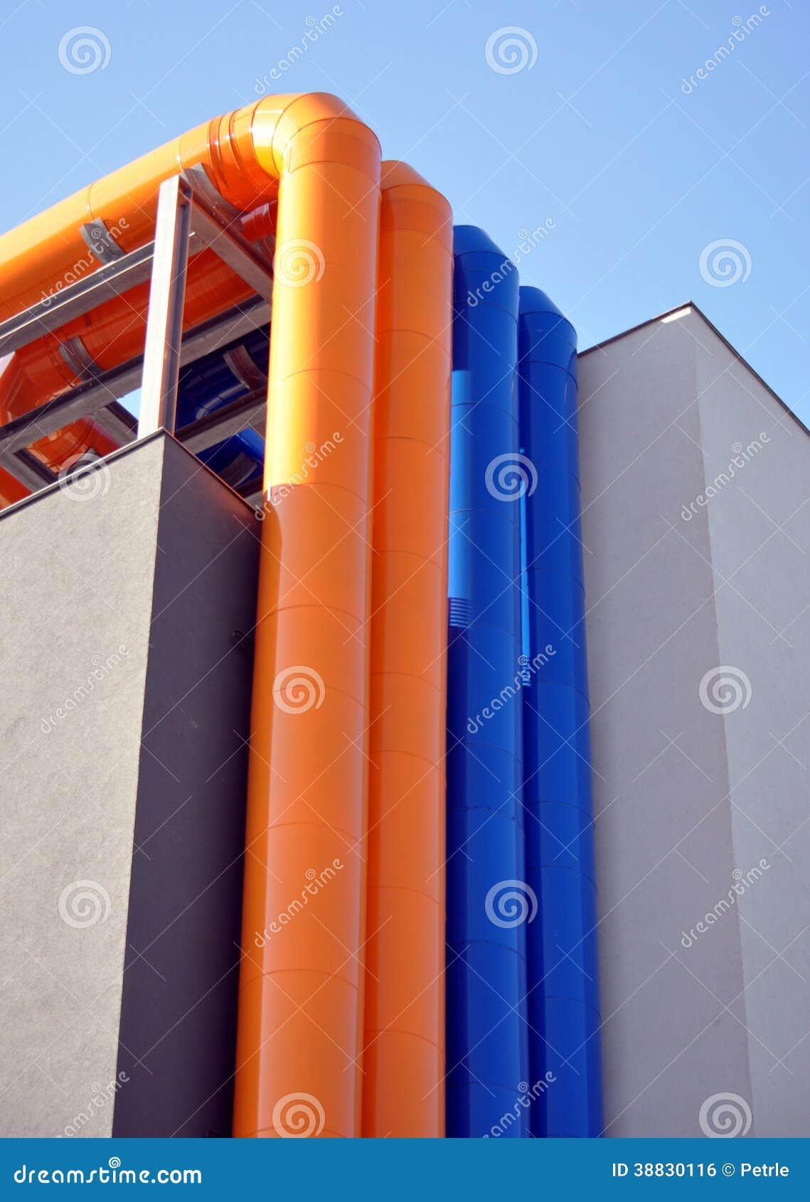 Color Transit Pipe on the Building Stock Photo - Image of water, metal ...