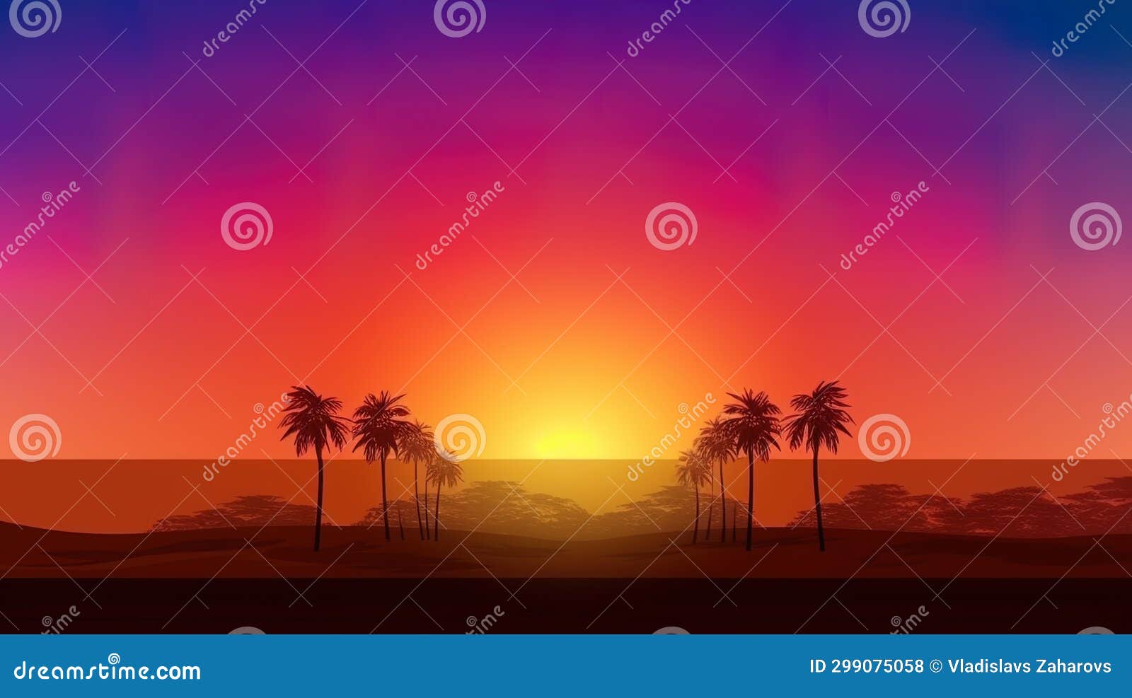 Color Transitions Gradient Shades in the Sunset Sky Stock Illustration ...