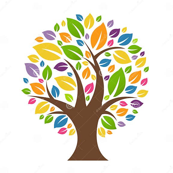Color Tree stock vector. Illustration of alone, abstraction - 25017902