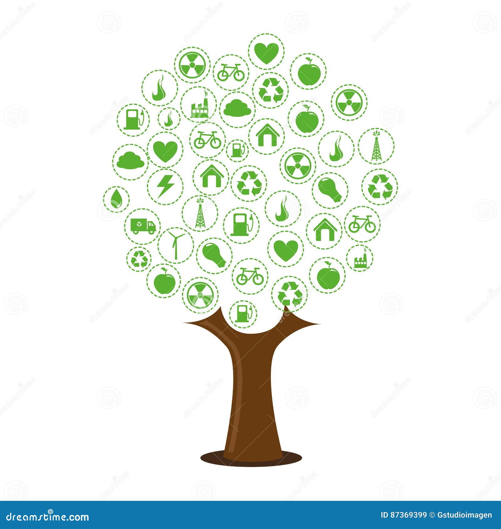 Color Tree with Environment of Recycle and Ecology Stock Vector ...