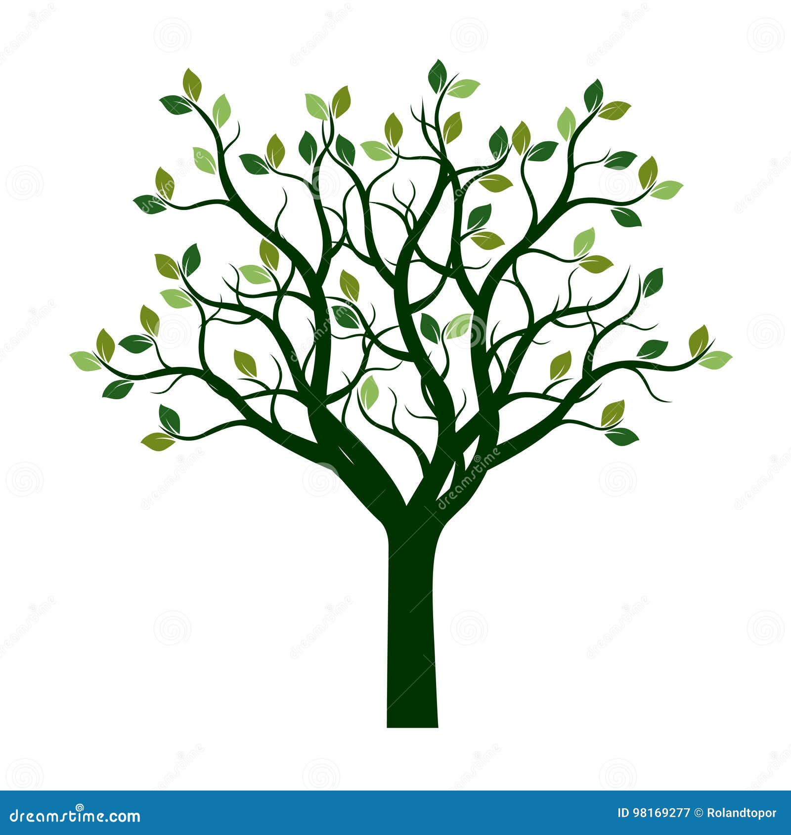 Color Tree with Leaves. Vector Illustration. Stock Vector ...
