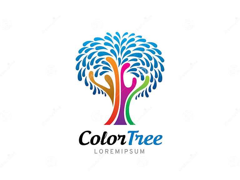 Color Tree Logo Template Design Vector, Emblem, Design Concept ...