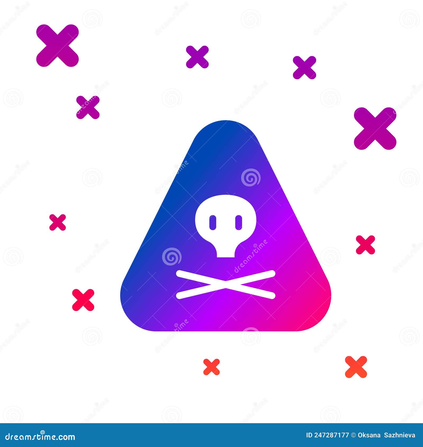 Color Triangle Warning Toxic Icon Isolated on White Background ...