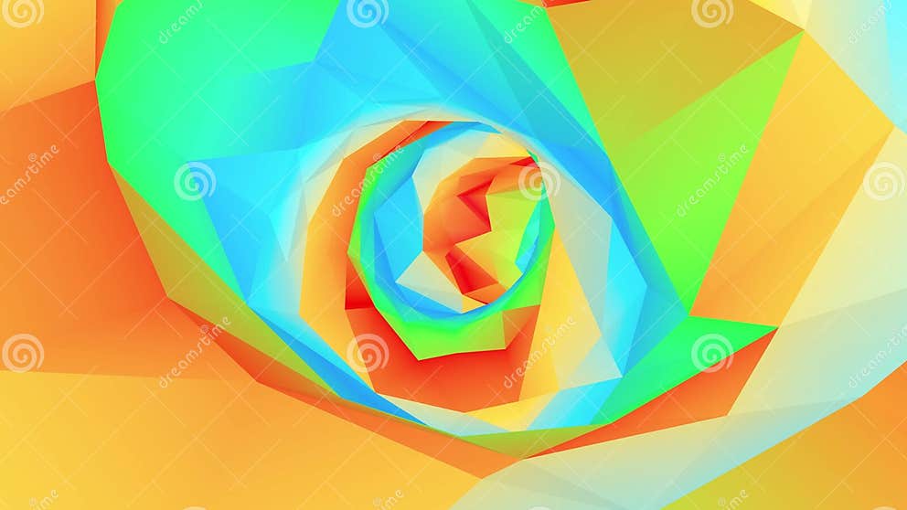 Color Triangular Portal Endless Tunnel 3d Stock Illustration ...