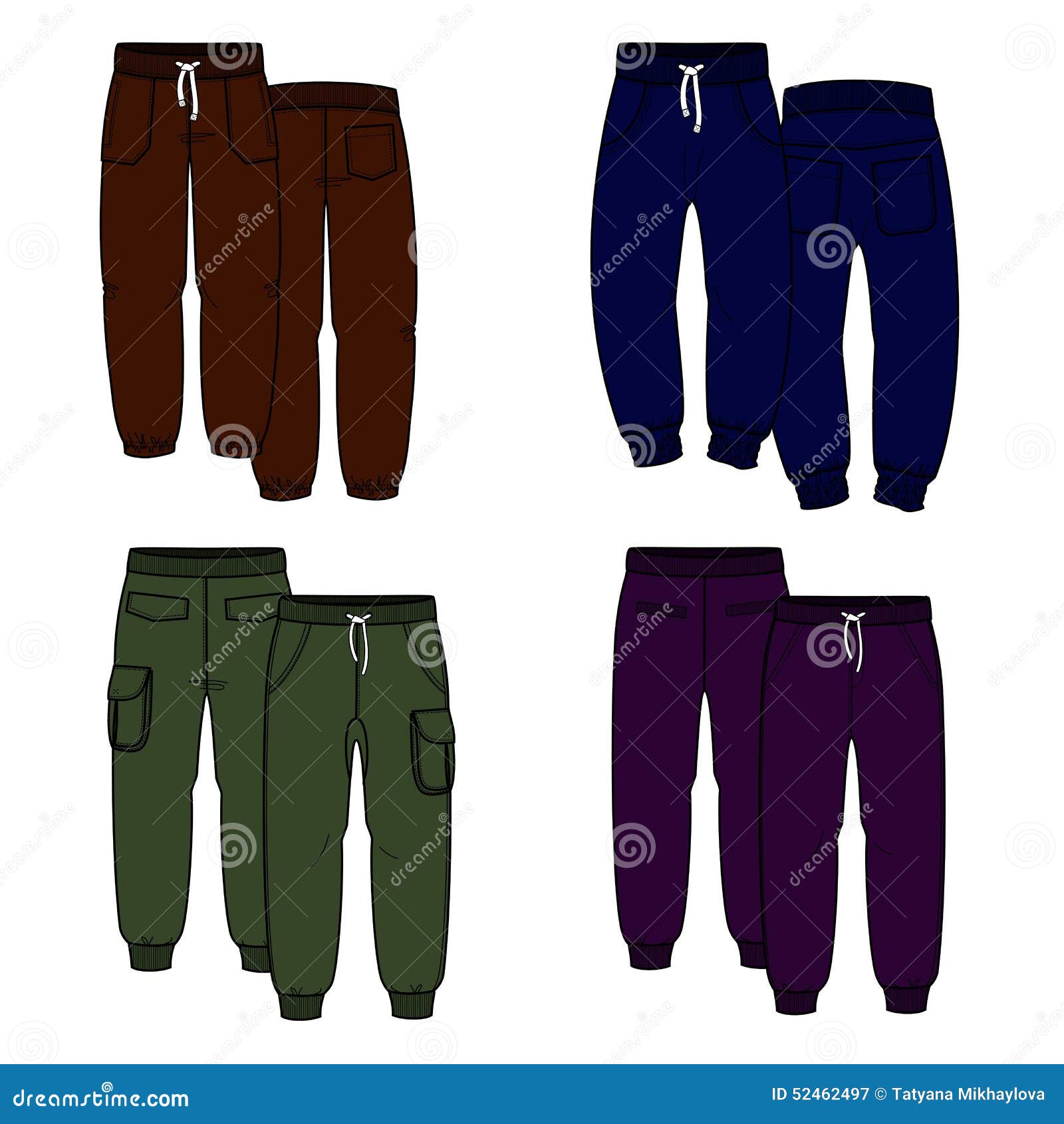 Color trousers stock vector. Illustration of objects - 52462497