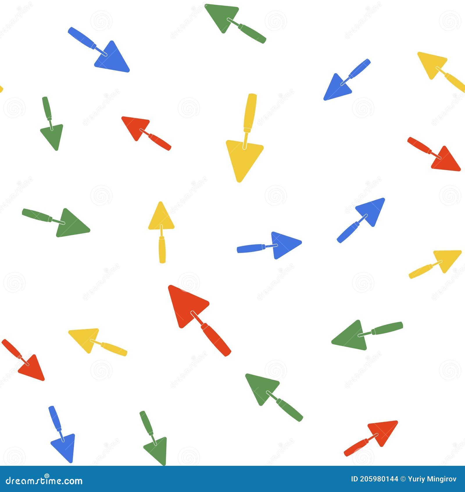 Color Trowel Icon Isolated Seamless Pattern on White Background. Vector ...