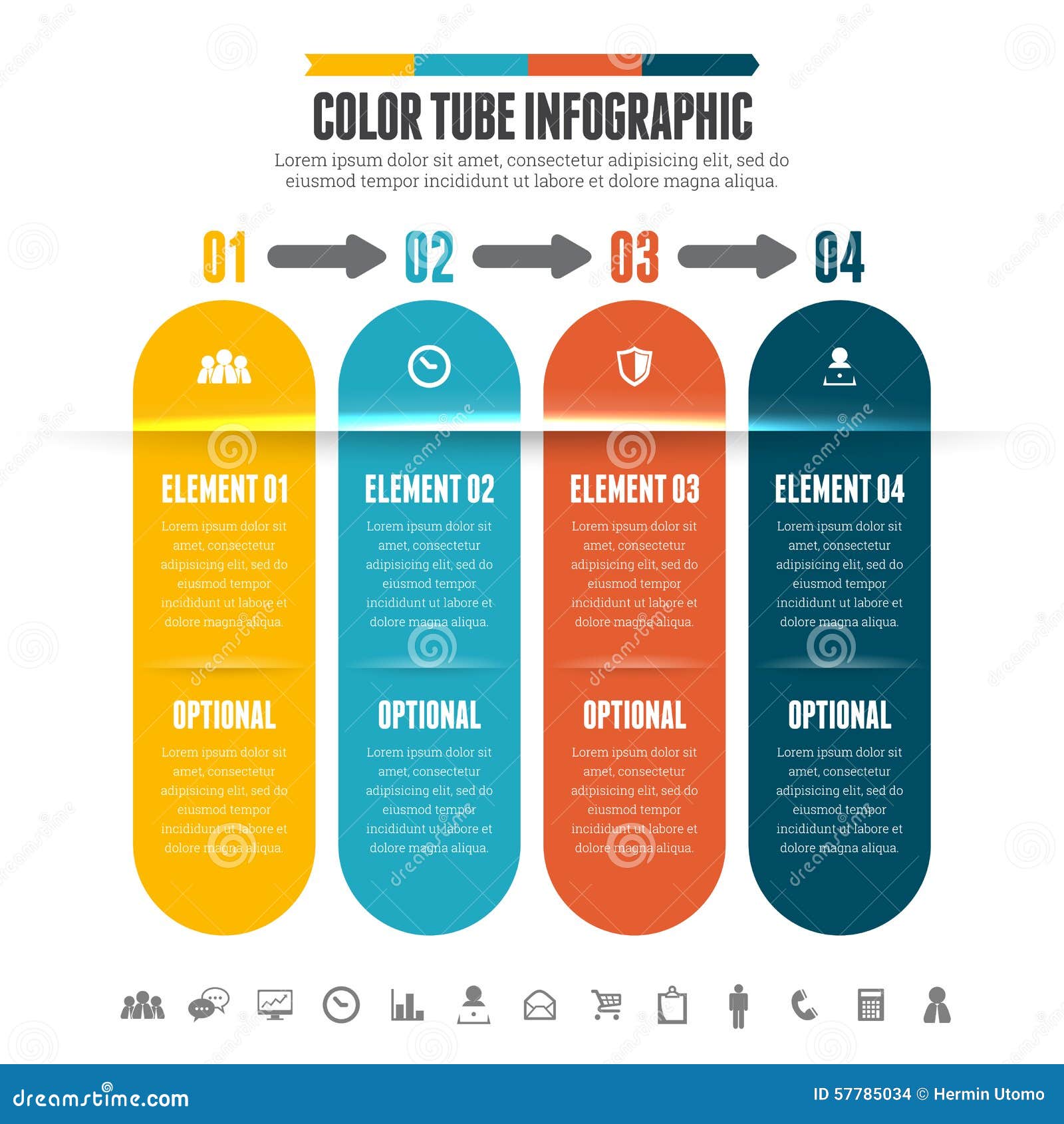 Color Tube Infographic stock vector. Illustration of backdrop - 57785034