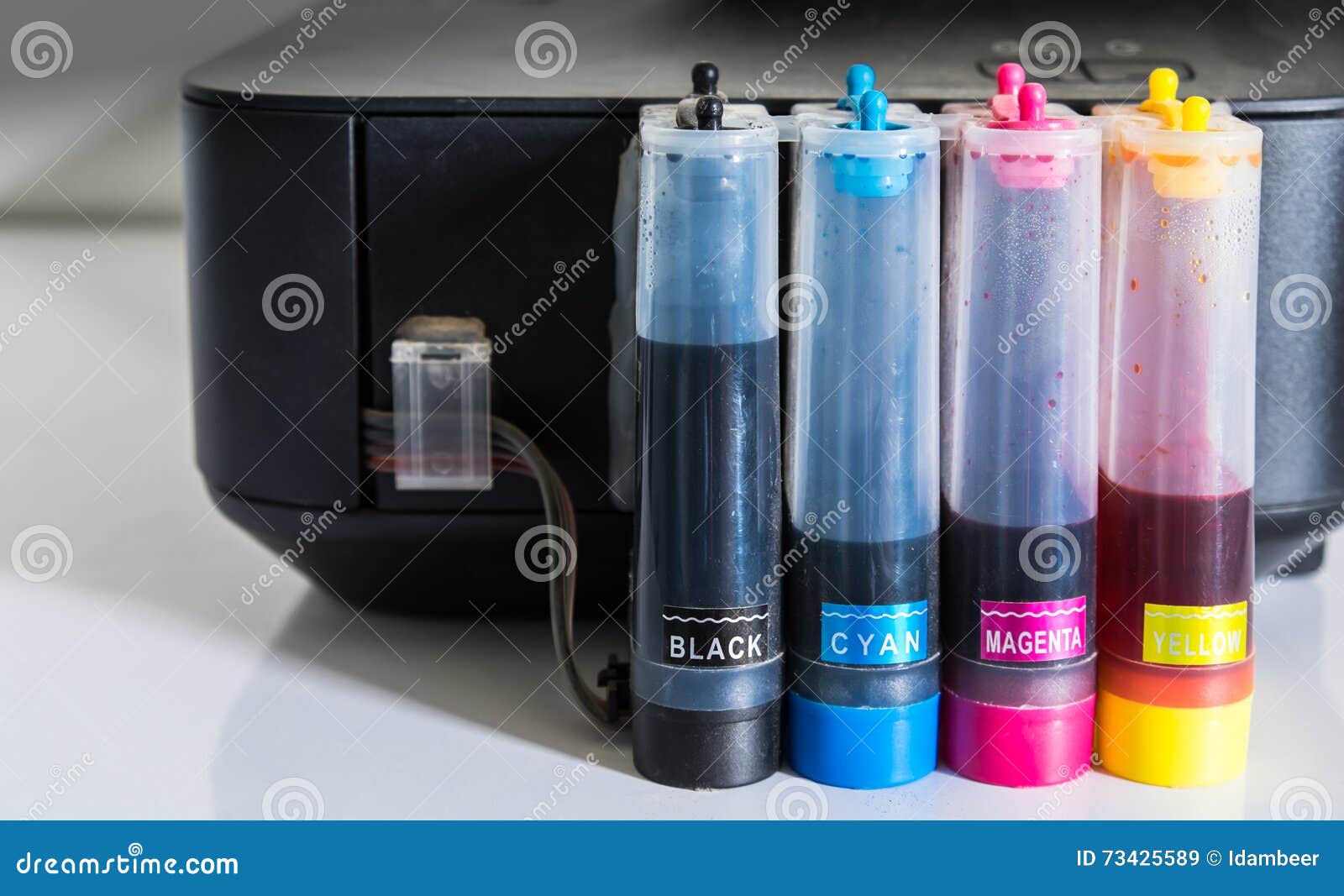 Color tube of printer stock image. Image of digital, yellow - 73425589