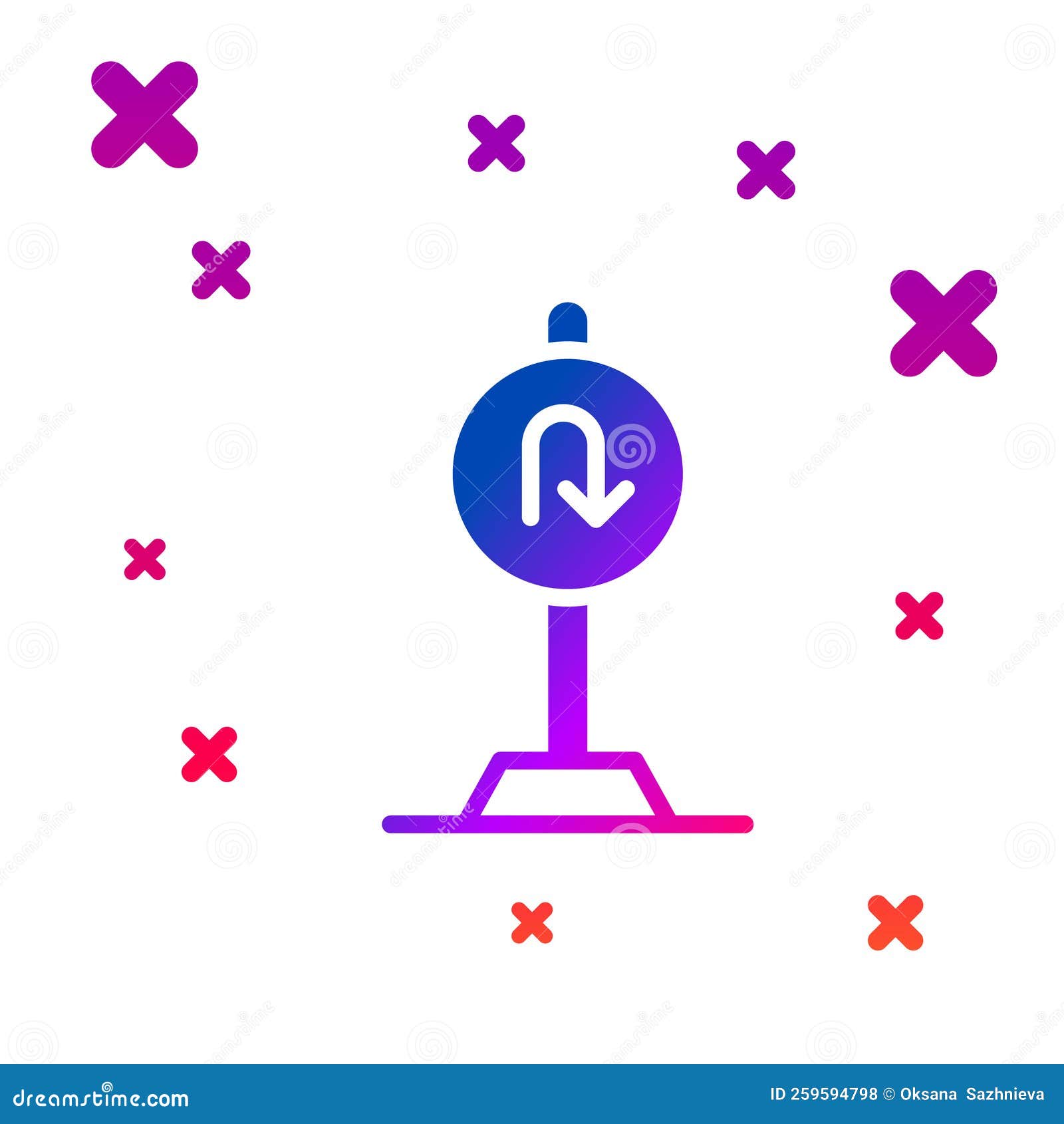 Color Turn Back Road Icon Isolated on White Background. Traffic Rules ...