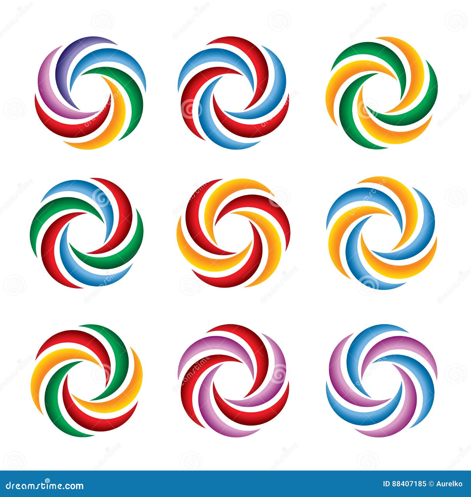 Color twirl circles stock vector. Illustration of blue - 88407185
