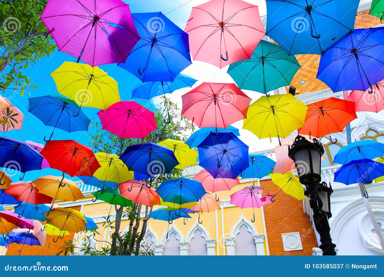 Color Umbrellas Urban Decoration Editorial Photography - Image of ...