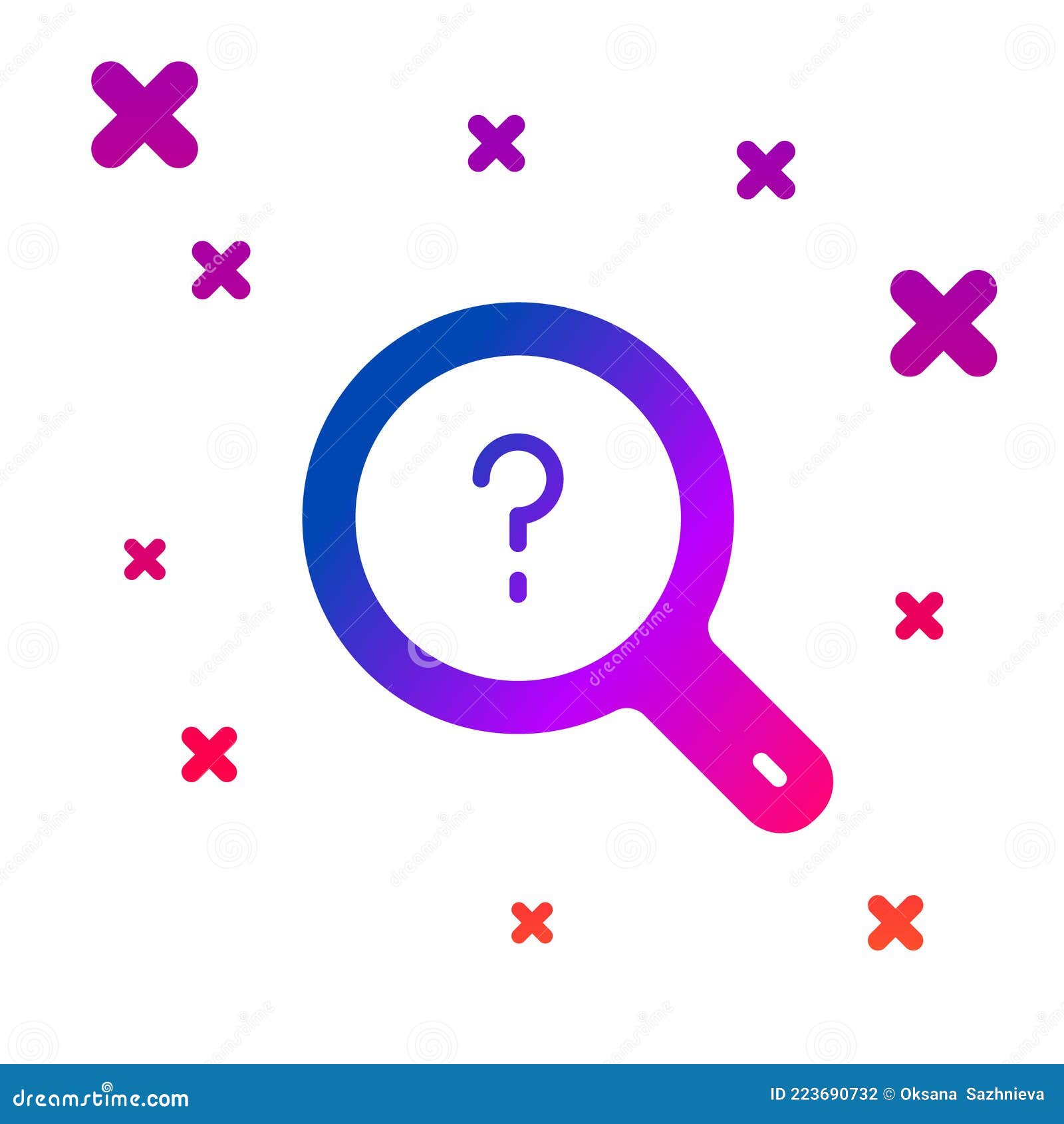 Color Unknown Search Icon Isolated on White Background. Magnifying ...