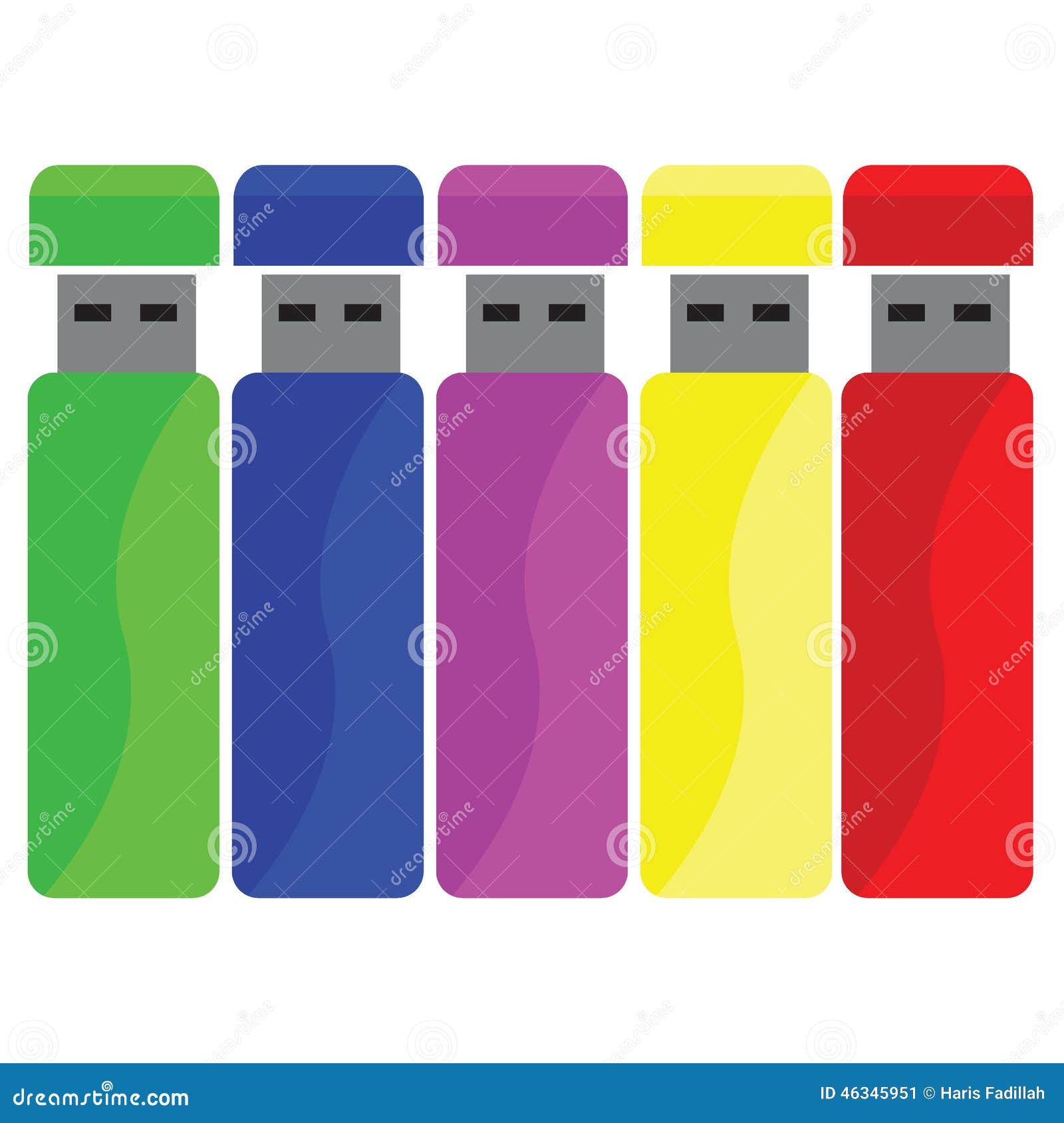 Color usb stock vector. Illustration of memory, play - 46345951
