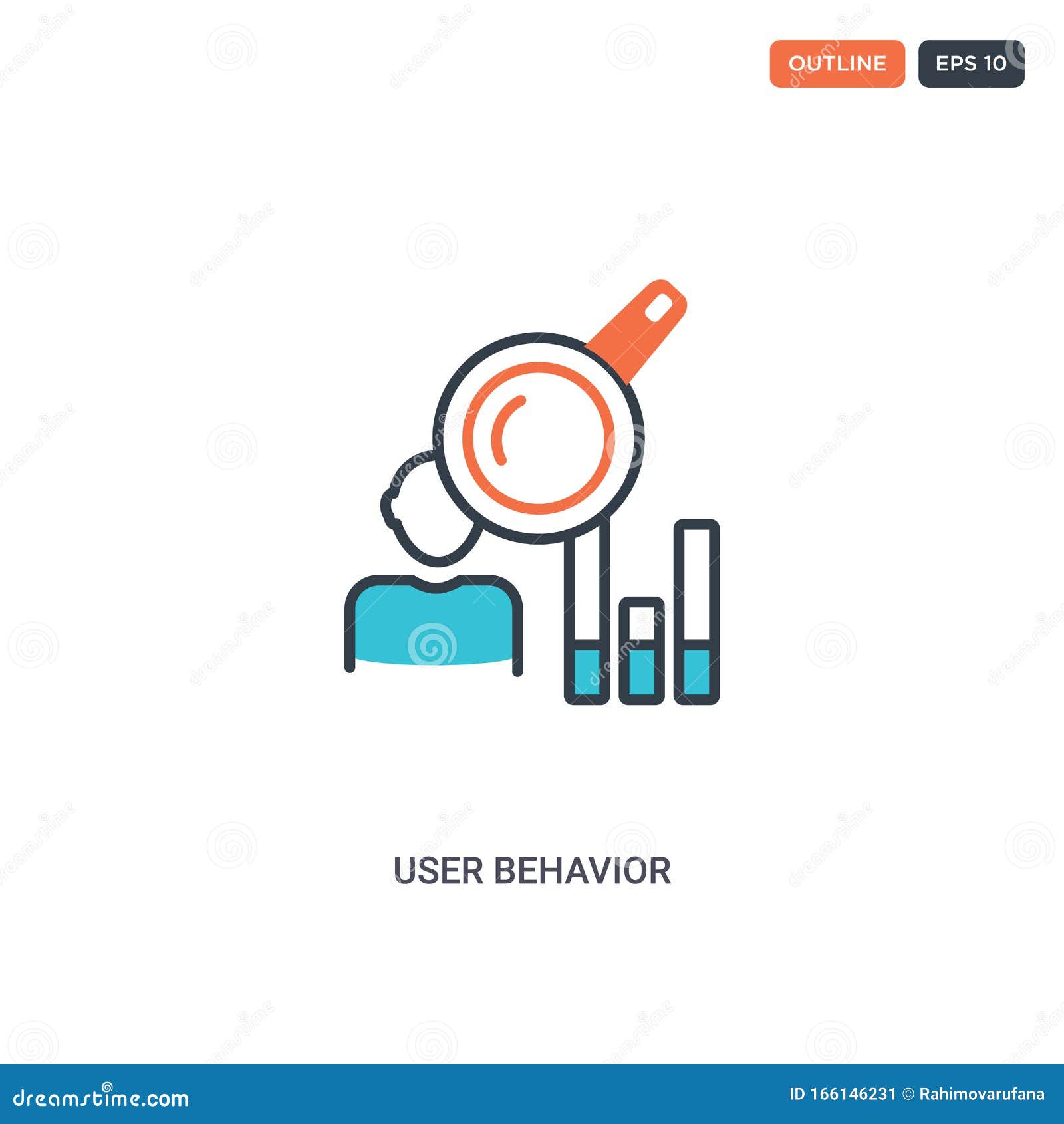 2 Color User Behavior Concept Line Vector Icon. Isolated Two Colored ...