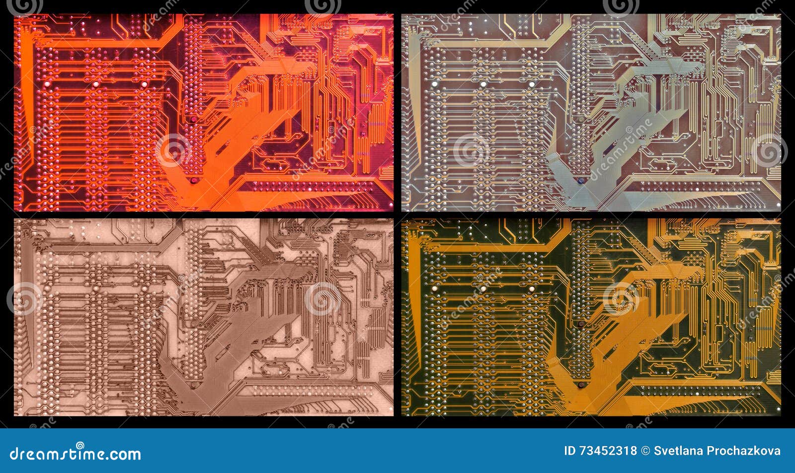 Color Variants of Printed Circuit Stock Photo - Image of brown, printed ...