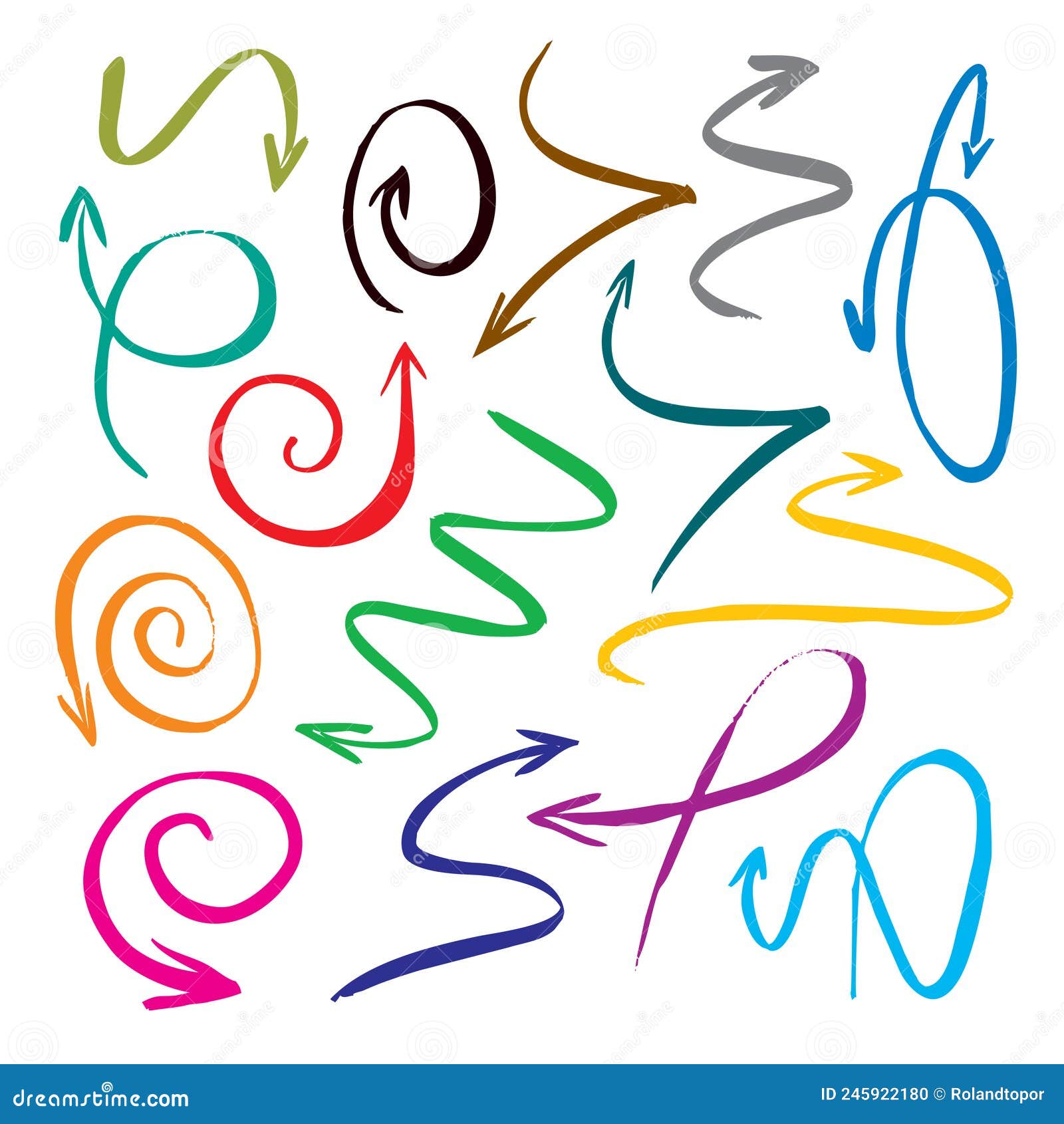 Set colour vector arrows stock vector. Illustration of arrows - 245922180