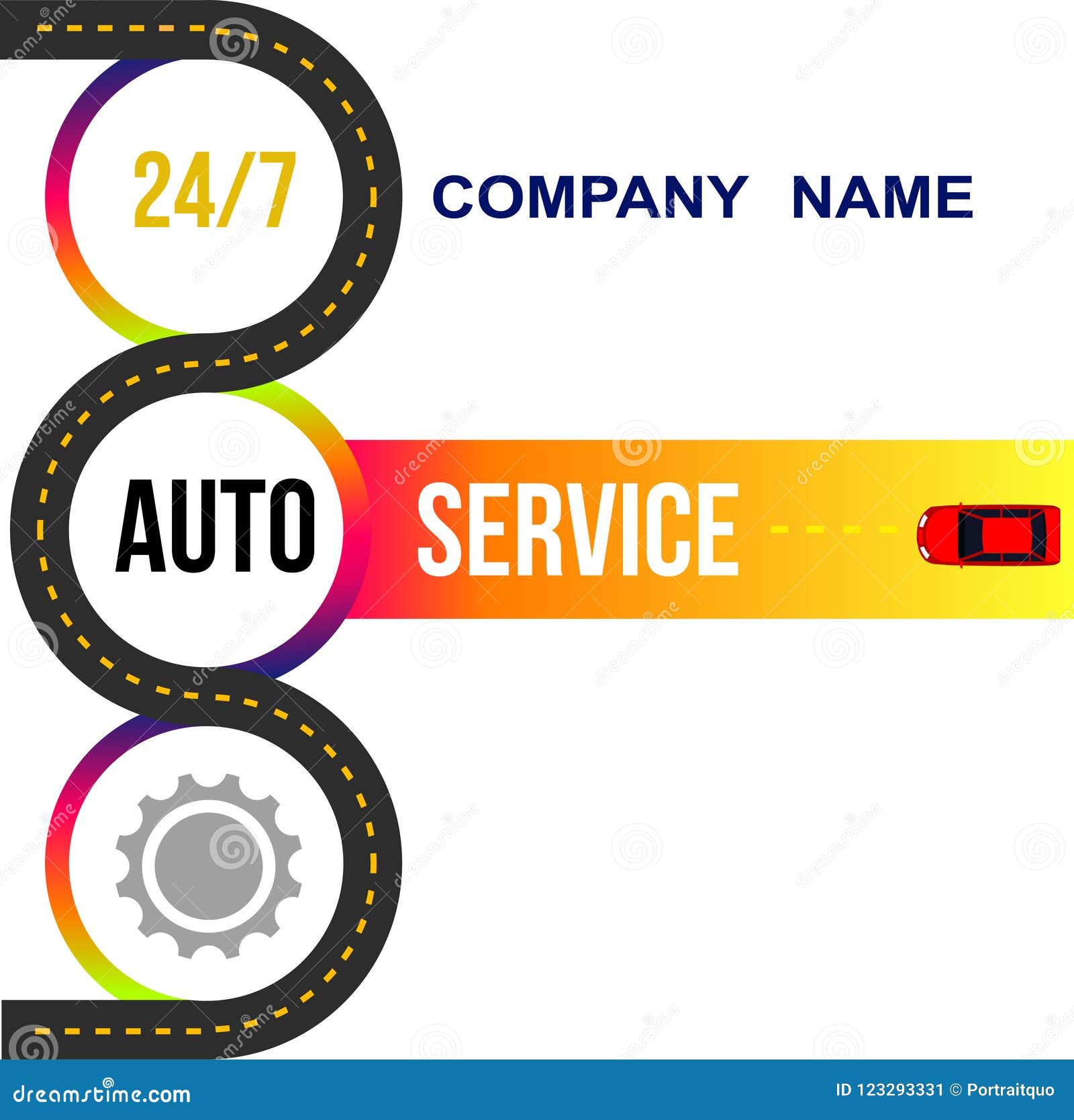 Color Vector Background Autoservice on White Background. Color Vector ...