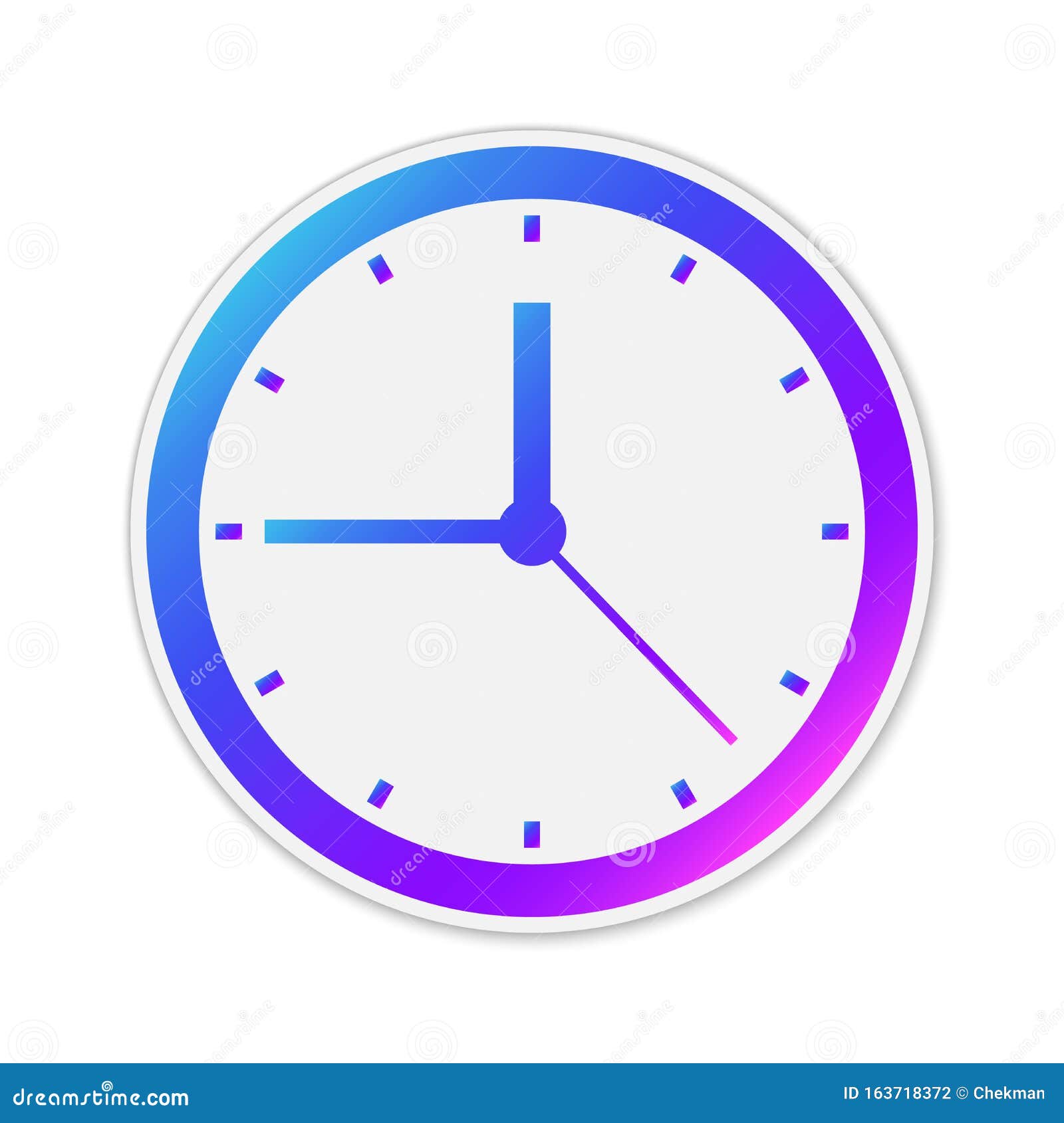 Color vector Clock icon stock illustration. Illustration of bell ...