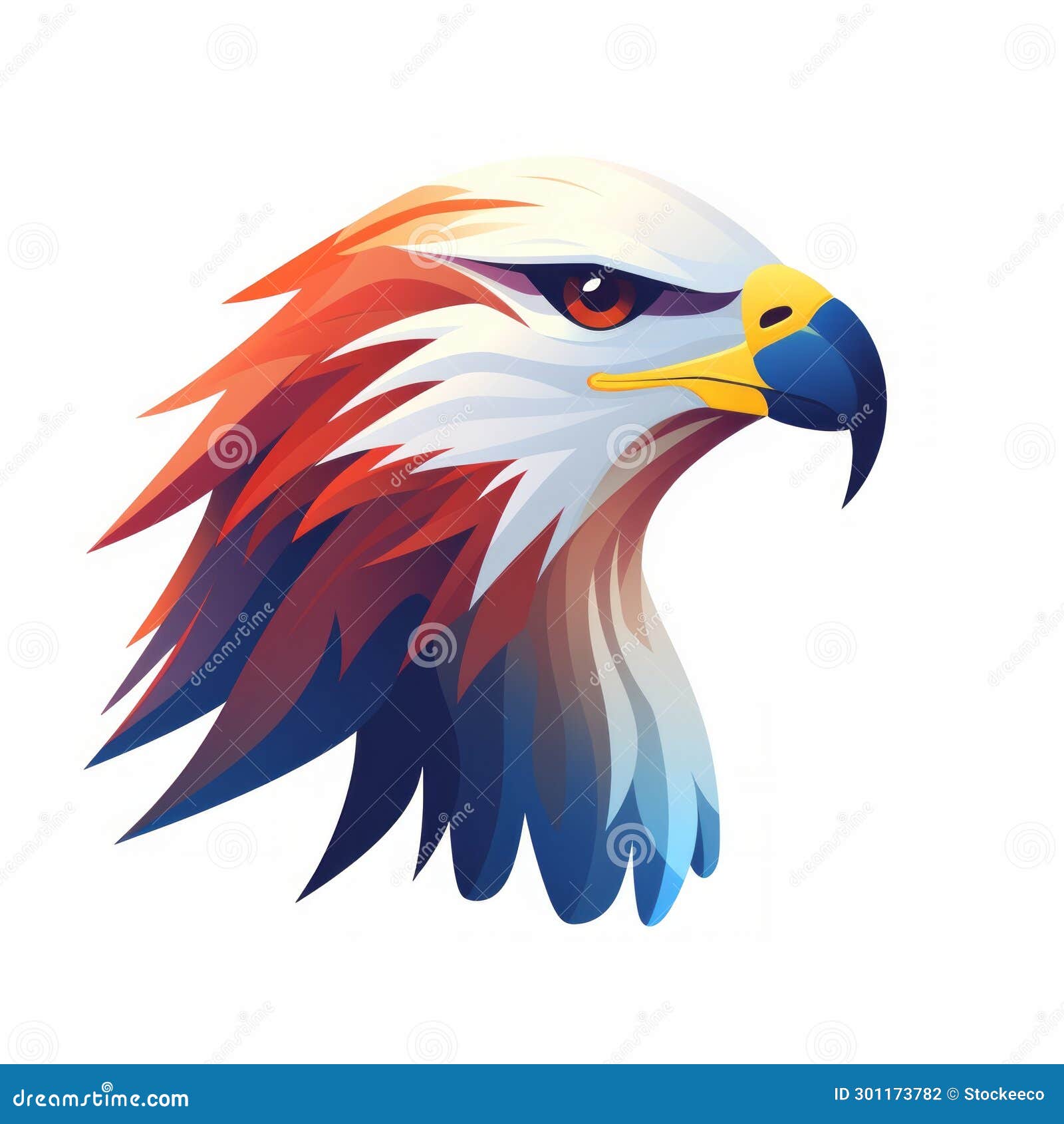 Color Vector File of Ryan Hewett Style Eagle Head Stock Illustration ...