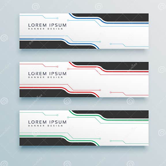 Color Vector Headers. Design Elements. Stock Vector - Illustration of ...